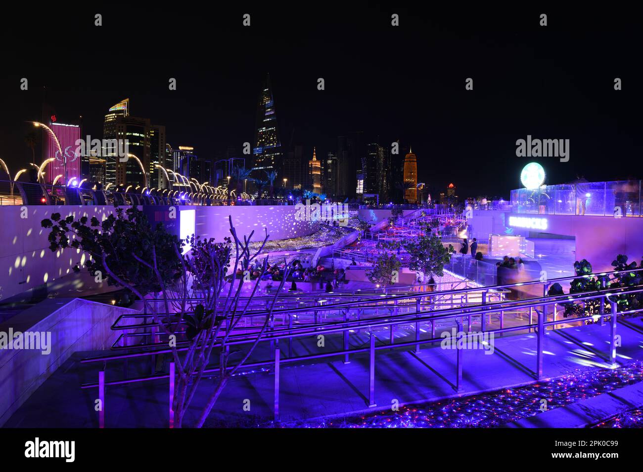Doha Ramadan Light show at Corniche Stock Photo - Alamy