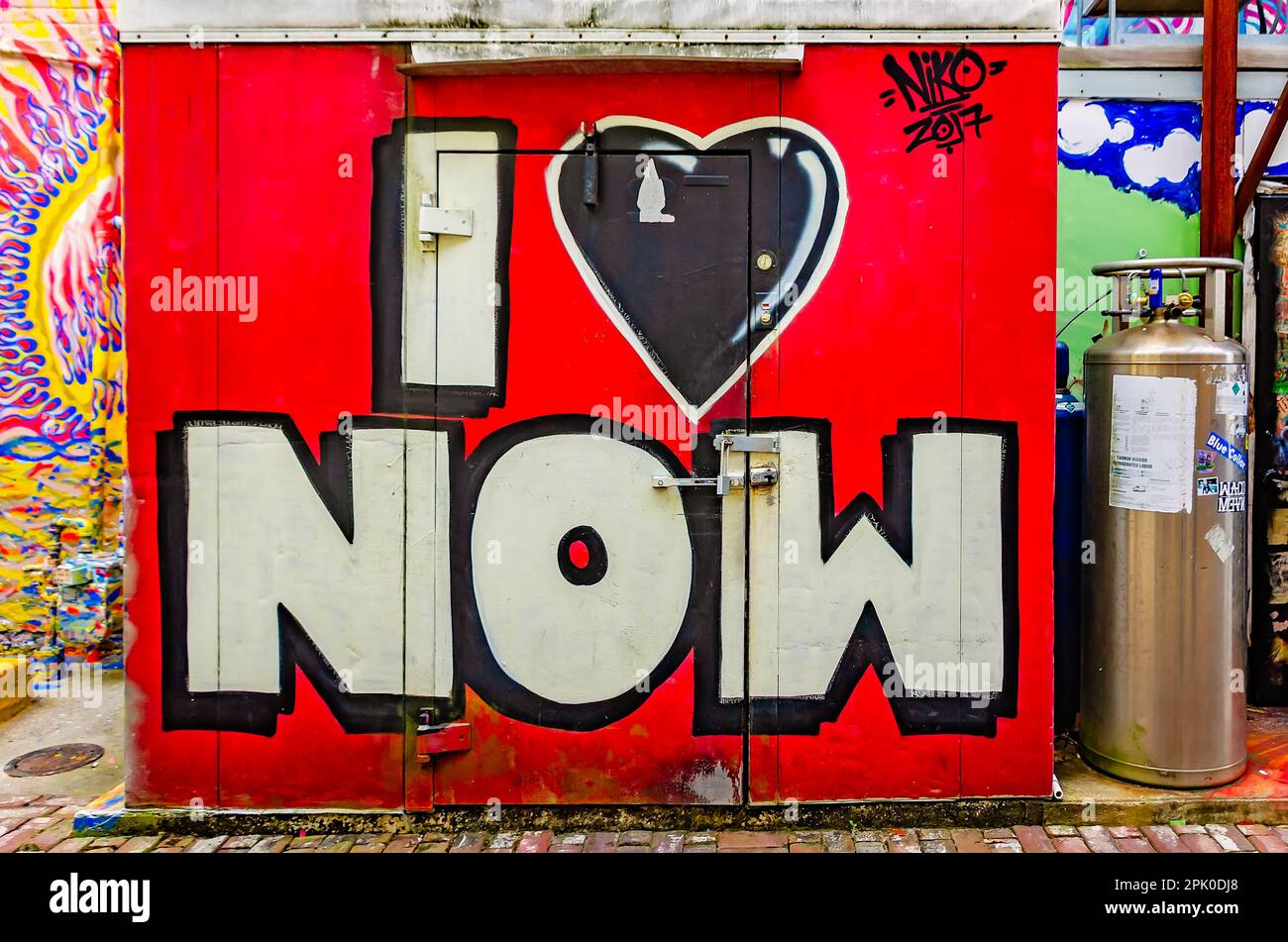 Graffiti is displayed in Fishbone Alley, April 2, 2023, in Gulfport ...