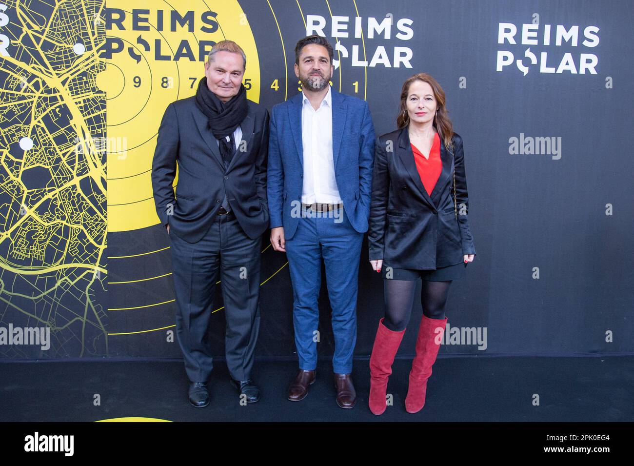 Reims, France. 04th Apr, 2023. Bruno Barde, Arnaud Robinet and Fanny ...