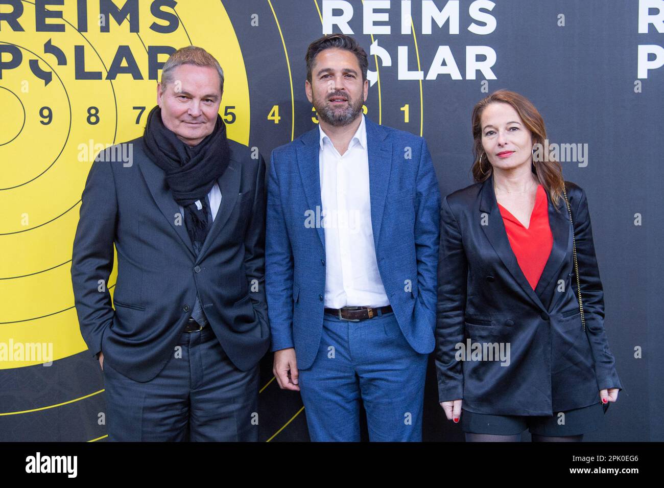Reims, France. 04th Apr, 2023. Bruno Barde, Arnaud Robinet and Fanny ...