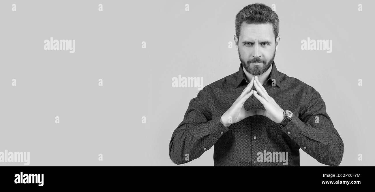 Steeple hand gesture Black and White Stock Photos & Images - Alamy