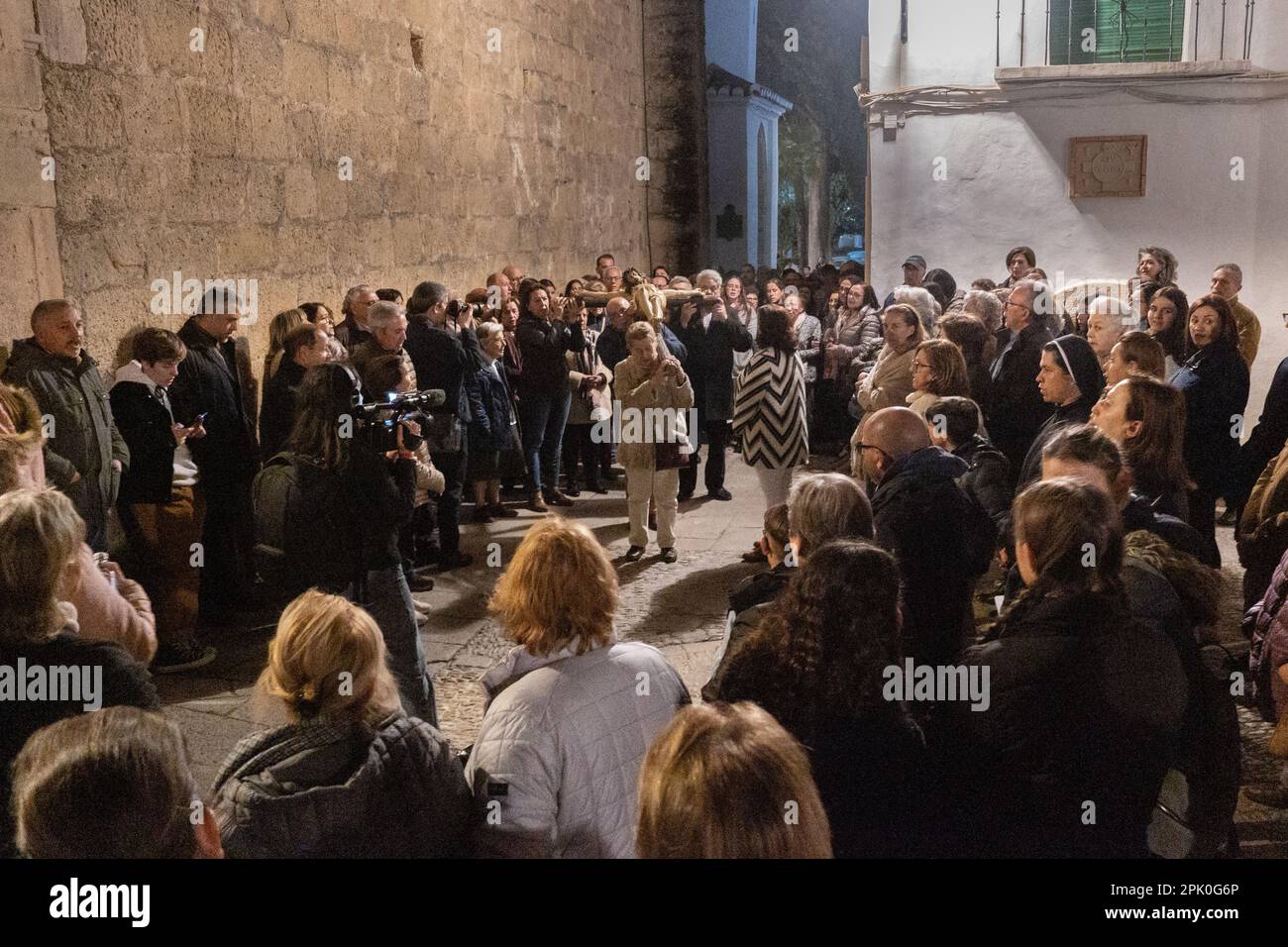 Ronda, Spain. 04th Apr, 2023. Crowds of the Catholic faithful carry a ...
