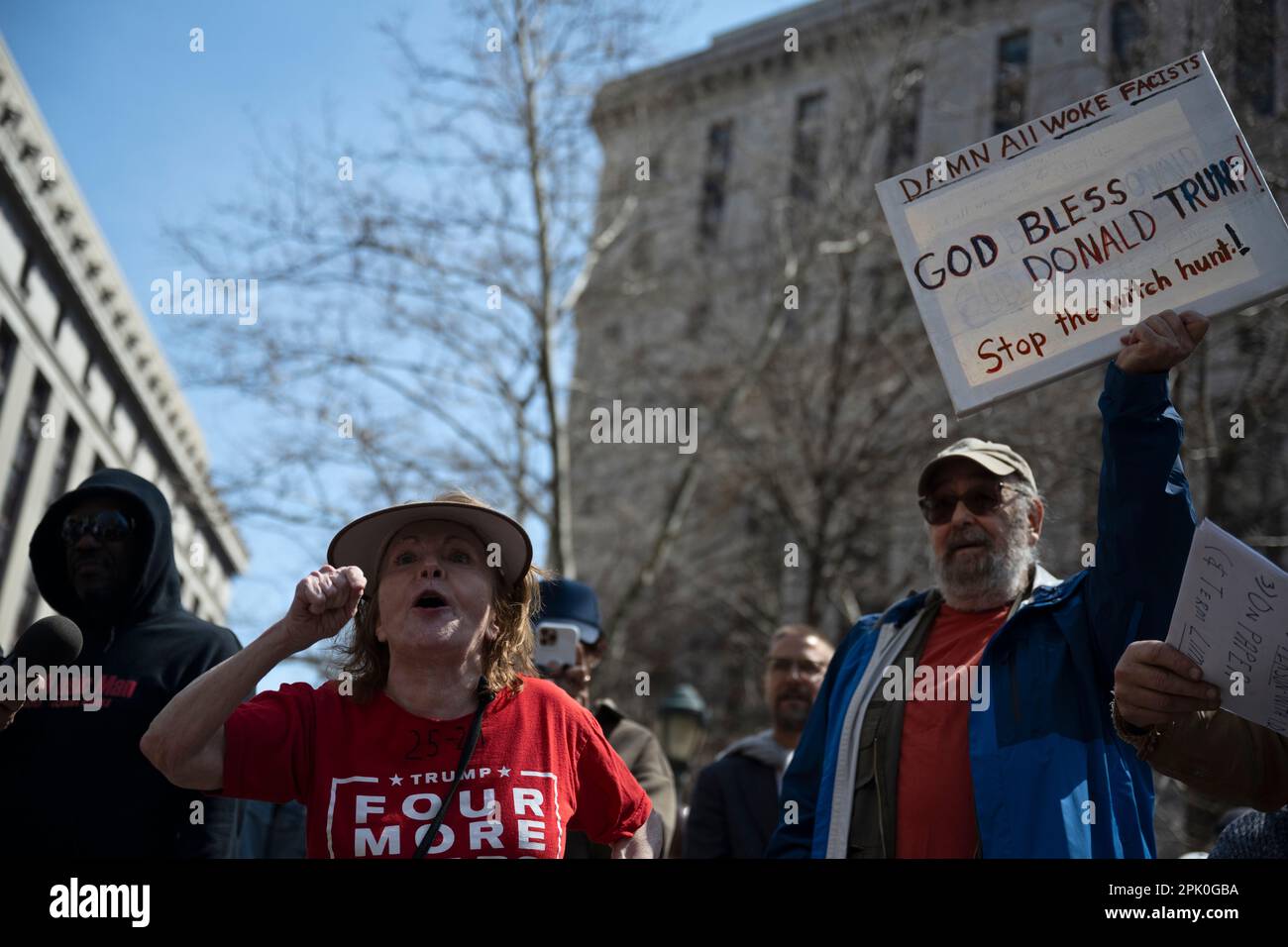 New York, USA 4 April 2023 Supporters of former U.S. President Donald ...