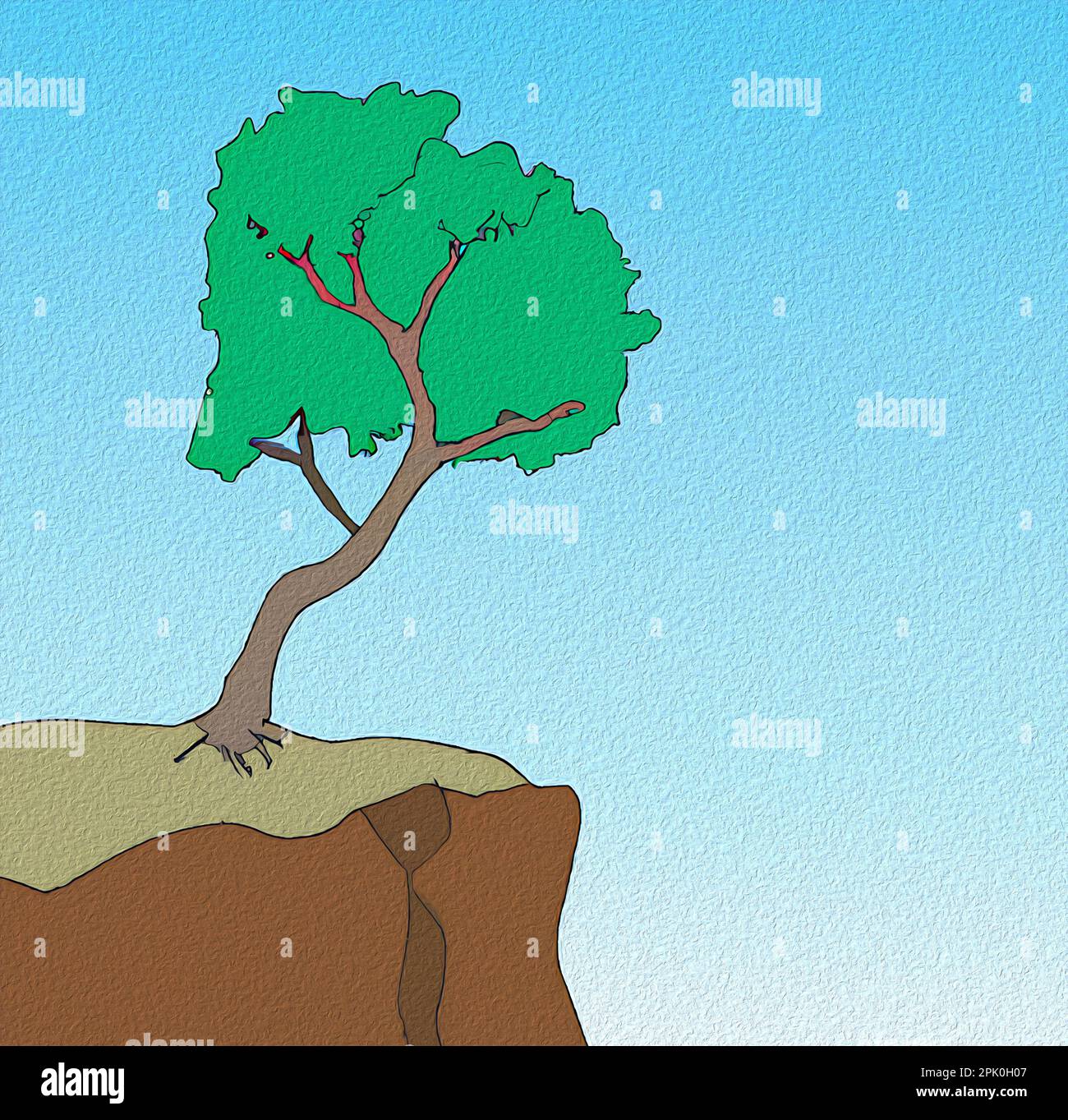 tree on the edge of the cliff Stock Photo - Alamy