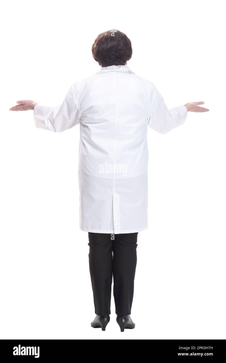 rear view. senior female doctor with a stethoscope Stock Photo - Alamy
