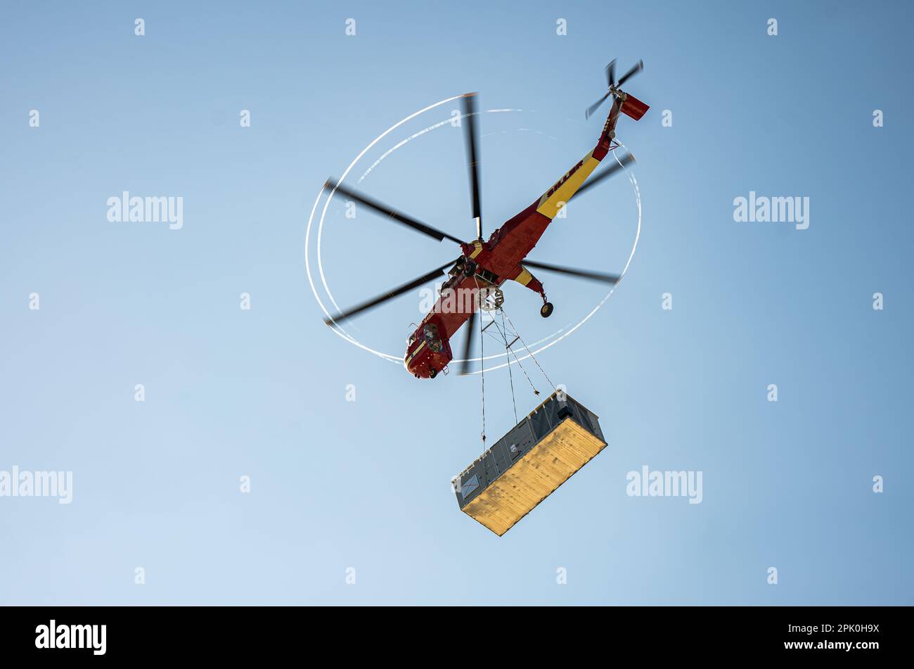 Hallandale Beach, Miami, Florida - April 4, 2023: Helicopter lifting ...