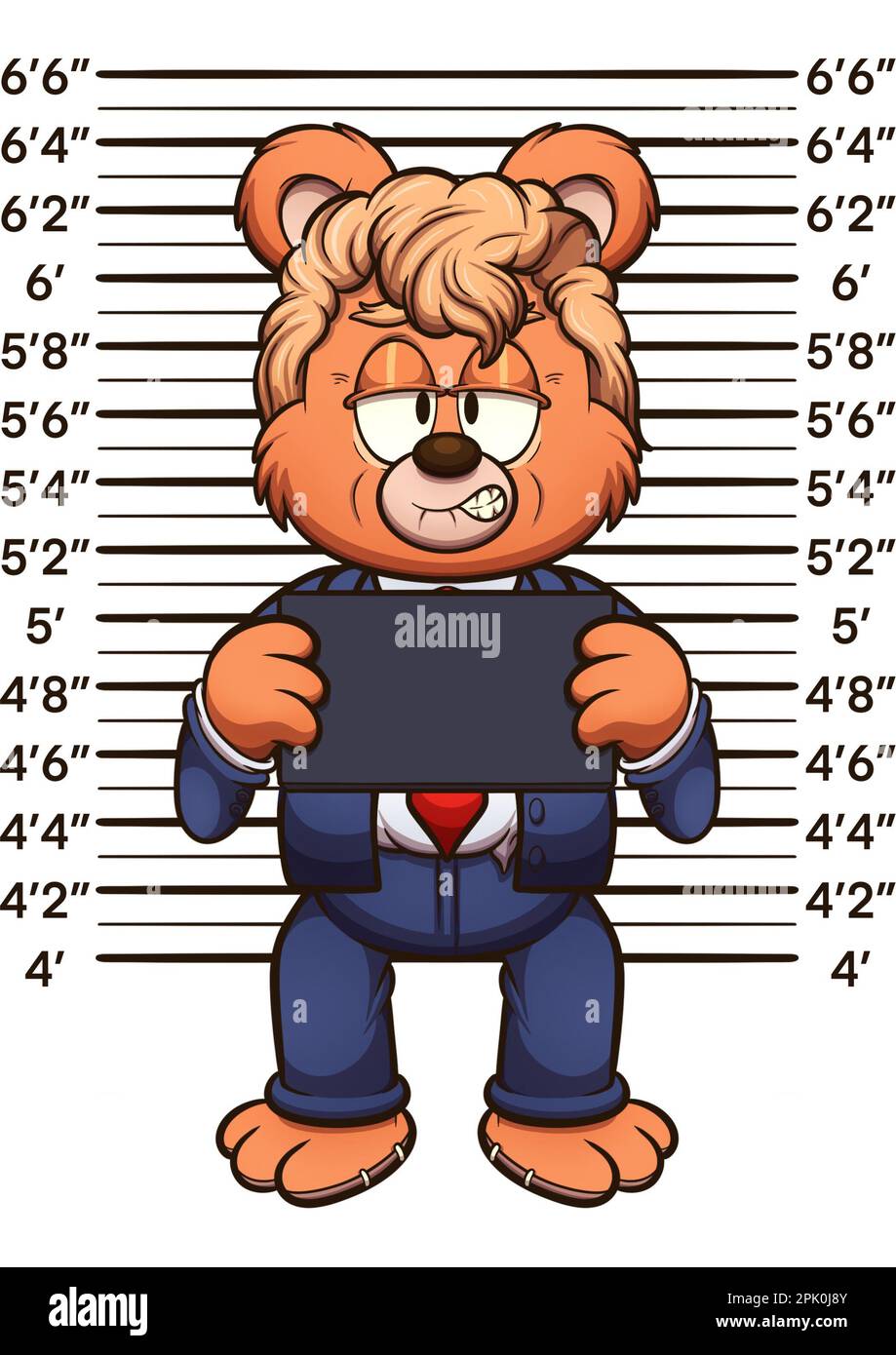 Teddy Bear President Mugshot. Clip art illustration with simple ...