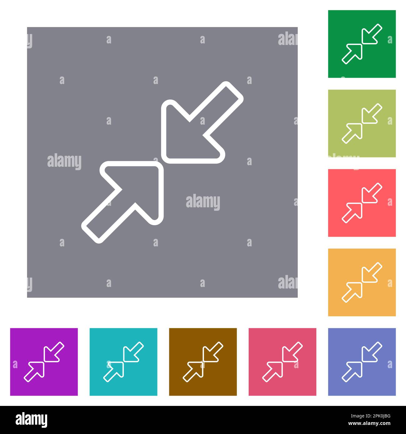 Resize small outline flat icons on simple color square backgrounds ...