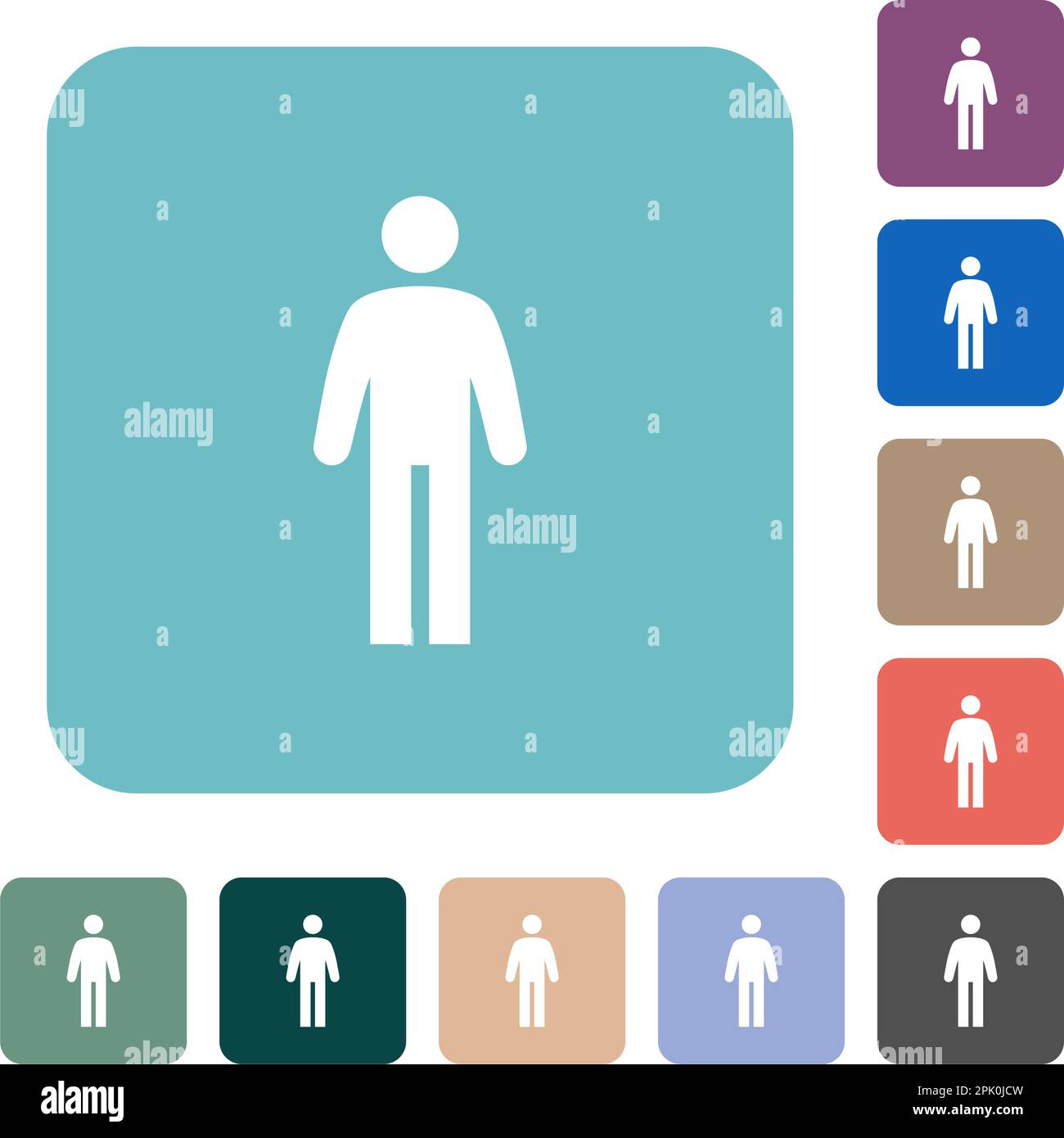 Standing man icons on round glass buttons in multiple colors. Arranged layer structure Stock ...