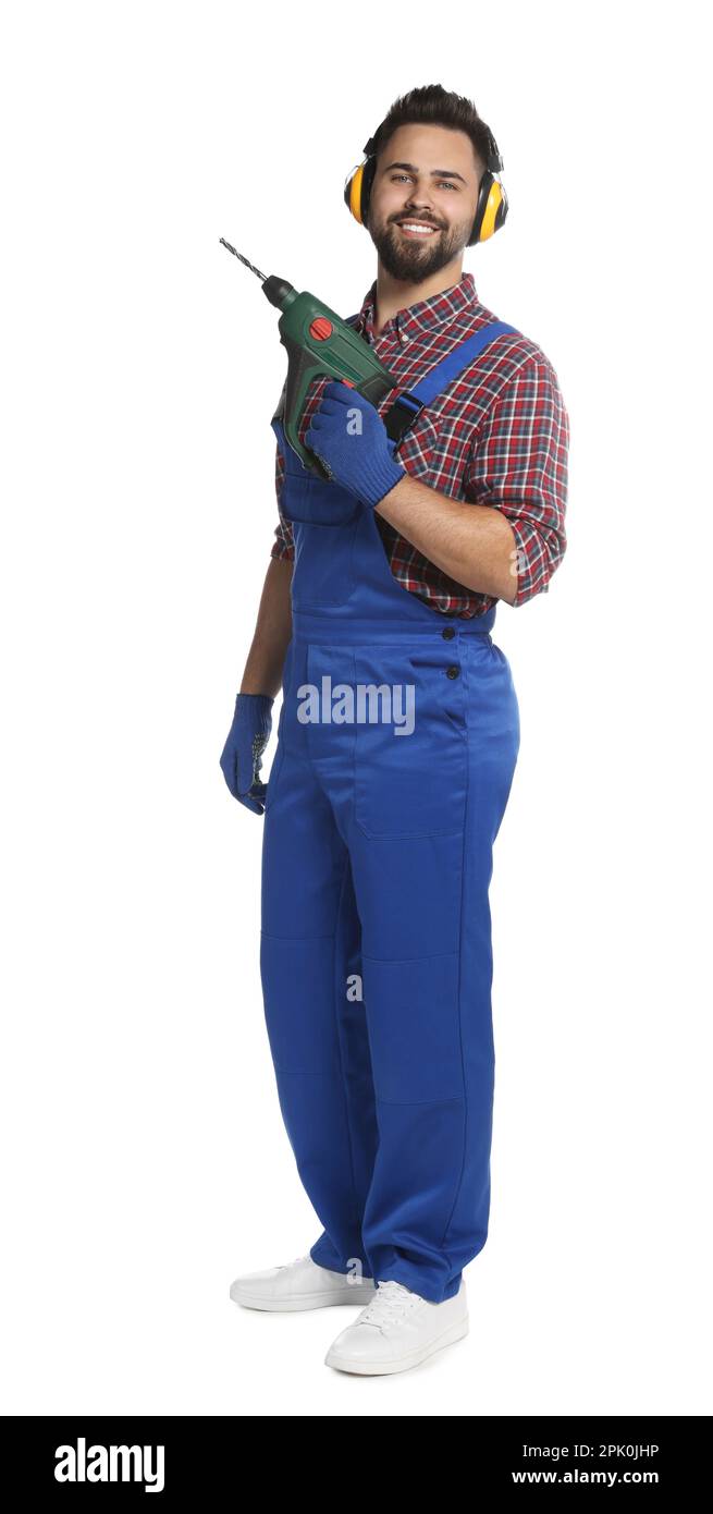 Young repairman in protective Cut Out Stock Images & Pictures - Alamy