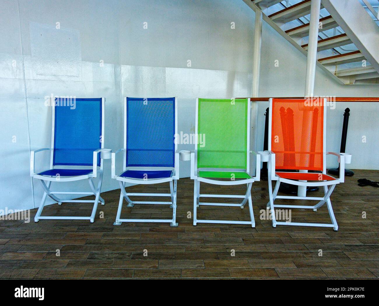 Colorful Chairs on Cruise Ship Deck Stock Photo - Alamy