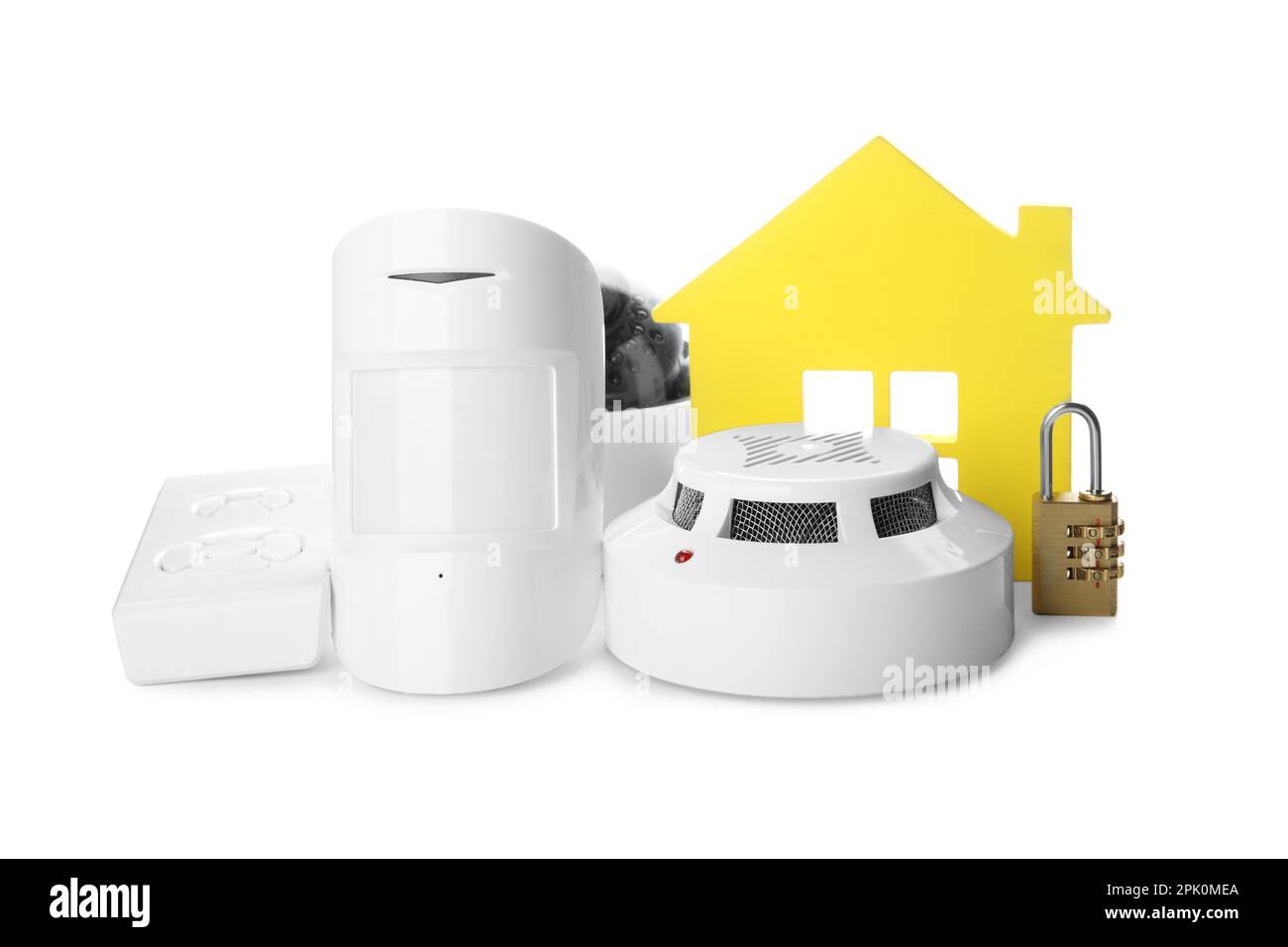 House model, CCTV camera, remote control, lock, smoke and movement ...