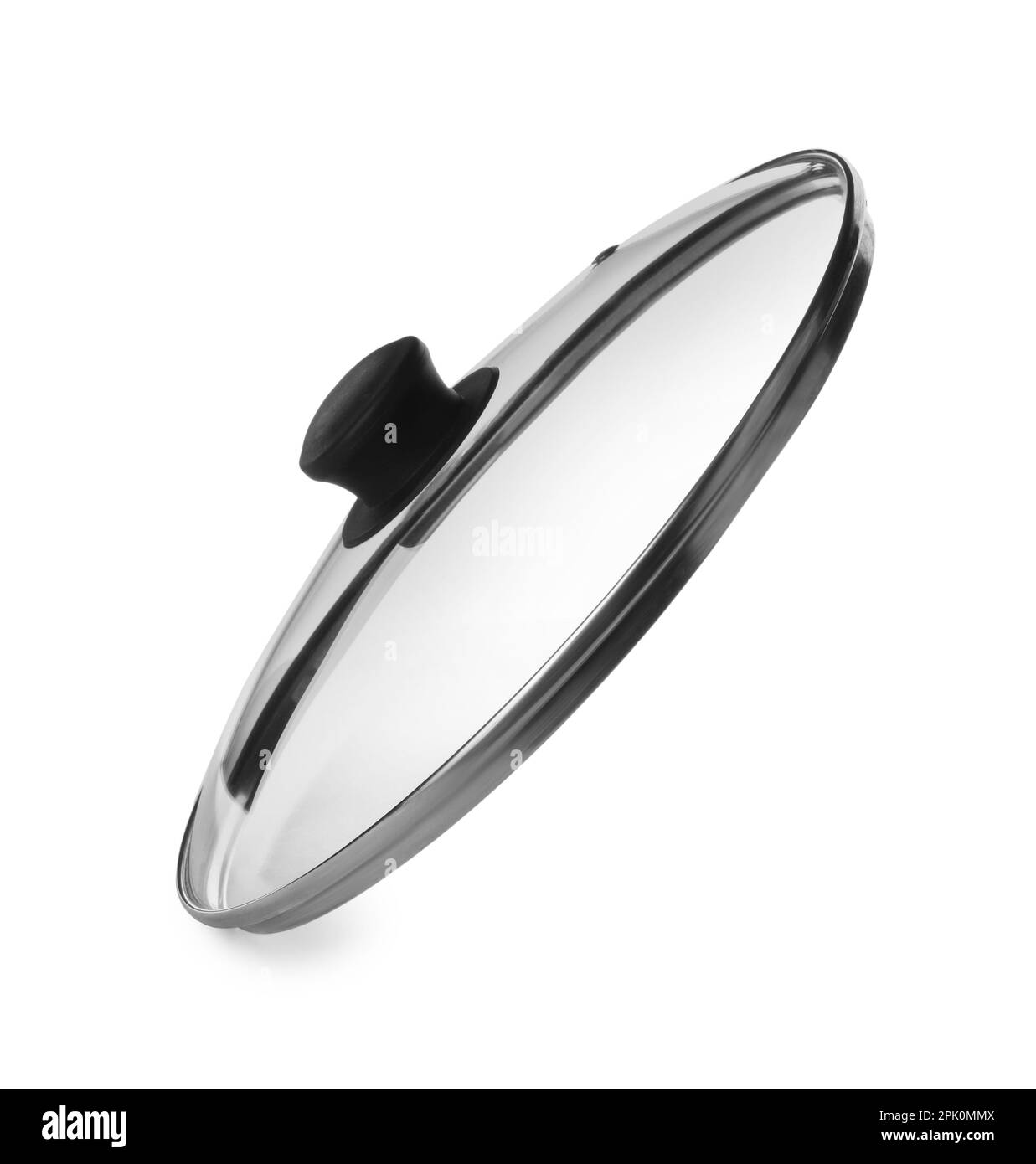 New glass lid for pan isolated on white Stock Photo - Alamy