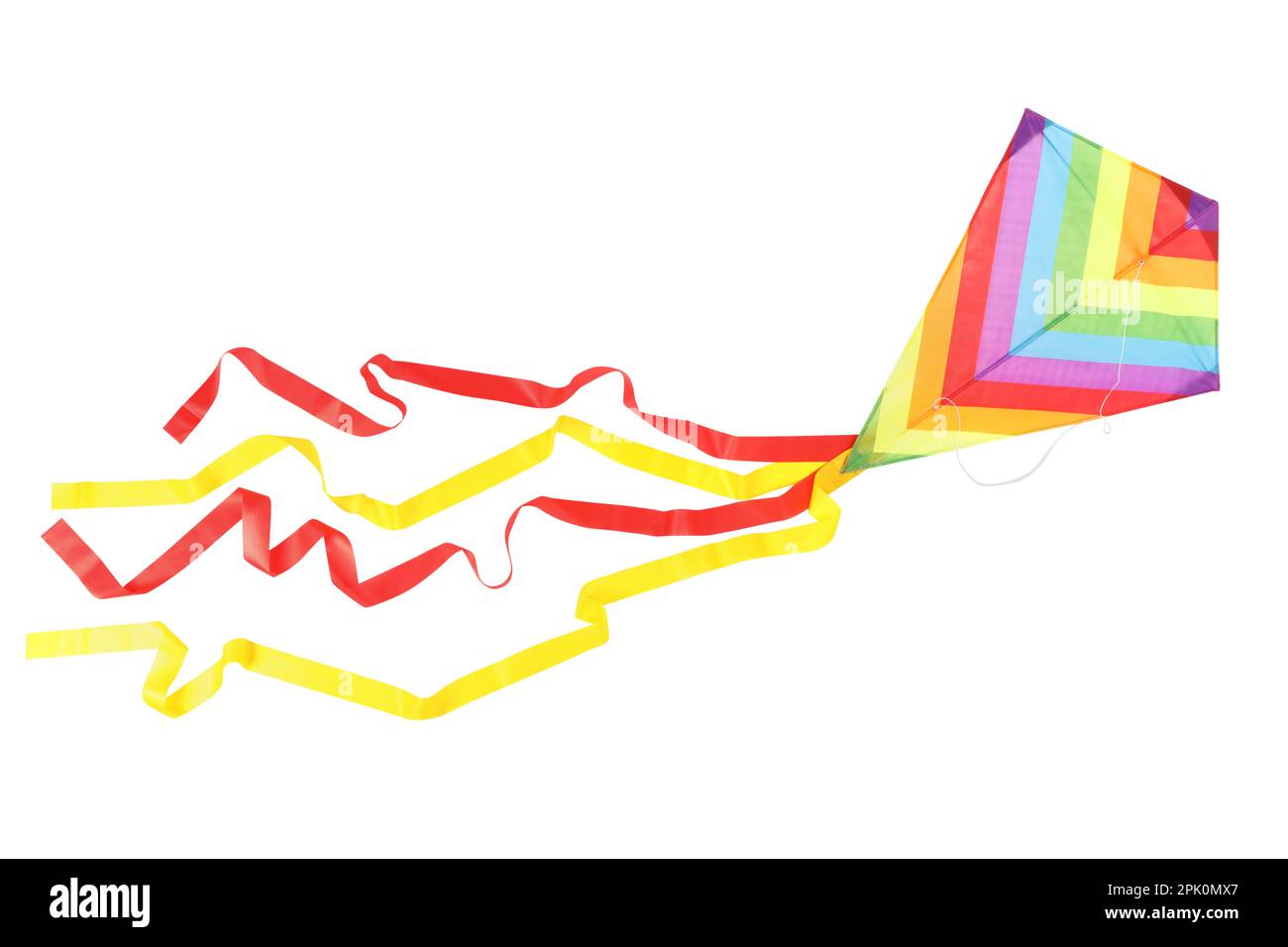 Beautiful bright rainbow kite isolated on white Stock Photo - Alamy