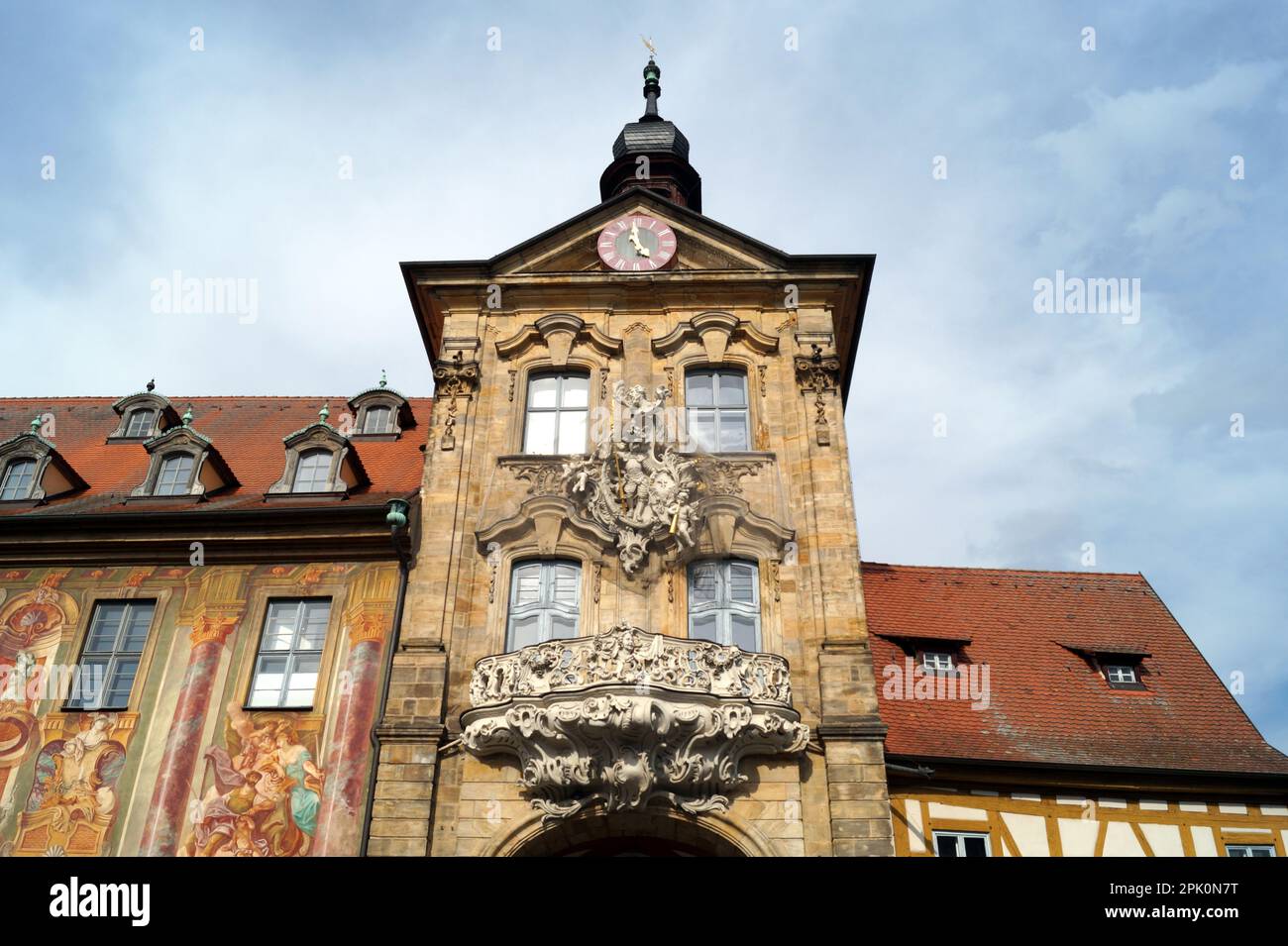 Old town hall, Altes Rathaus, Baroque decorations and balcony of the ...