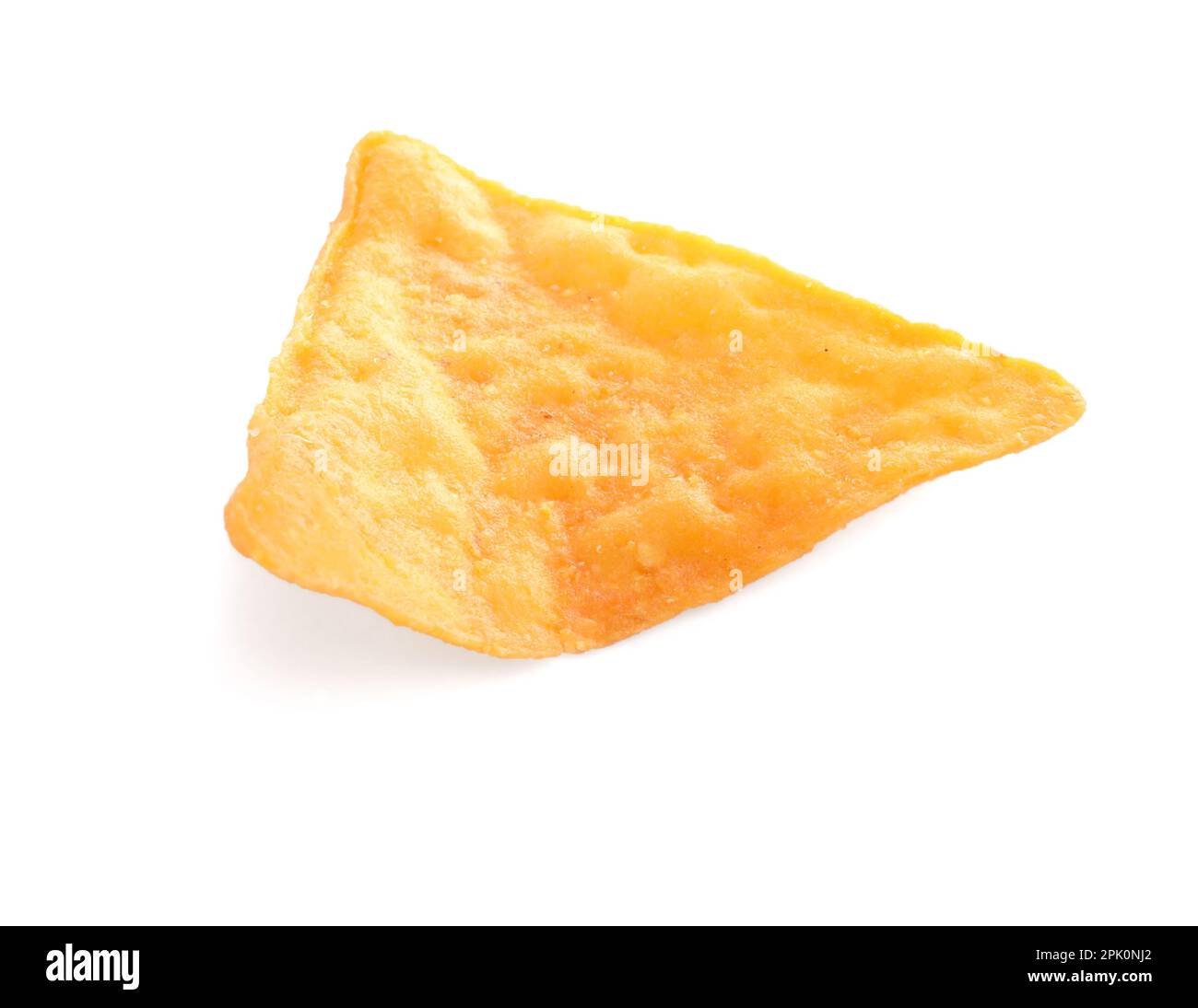 One tasty tortilla chip (nacho) on white background Stock Photo - Alamy