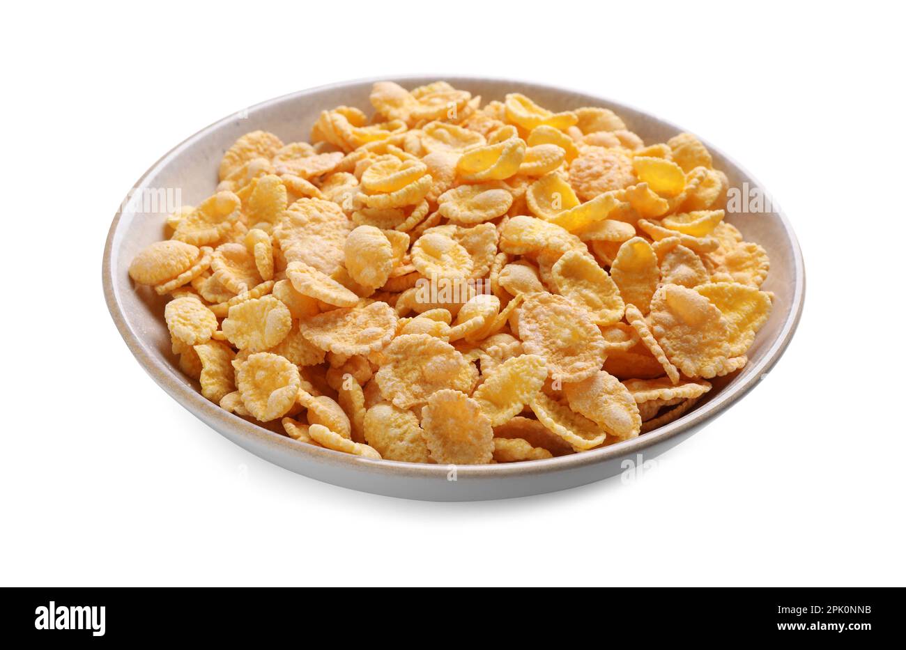 Bowl of tasty crispy corn flakes isolated on white Stock Photo - Alamy