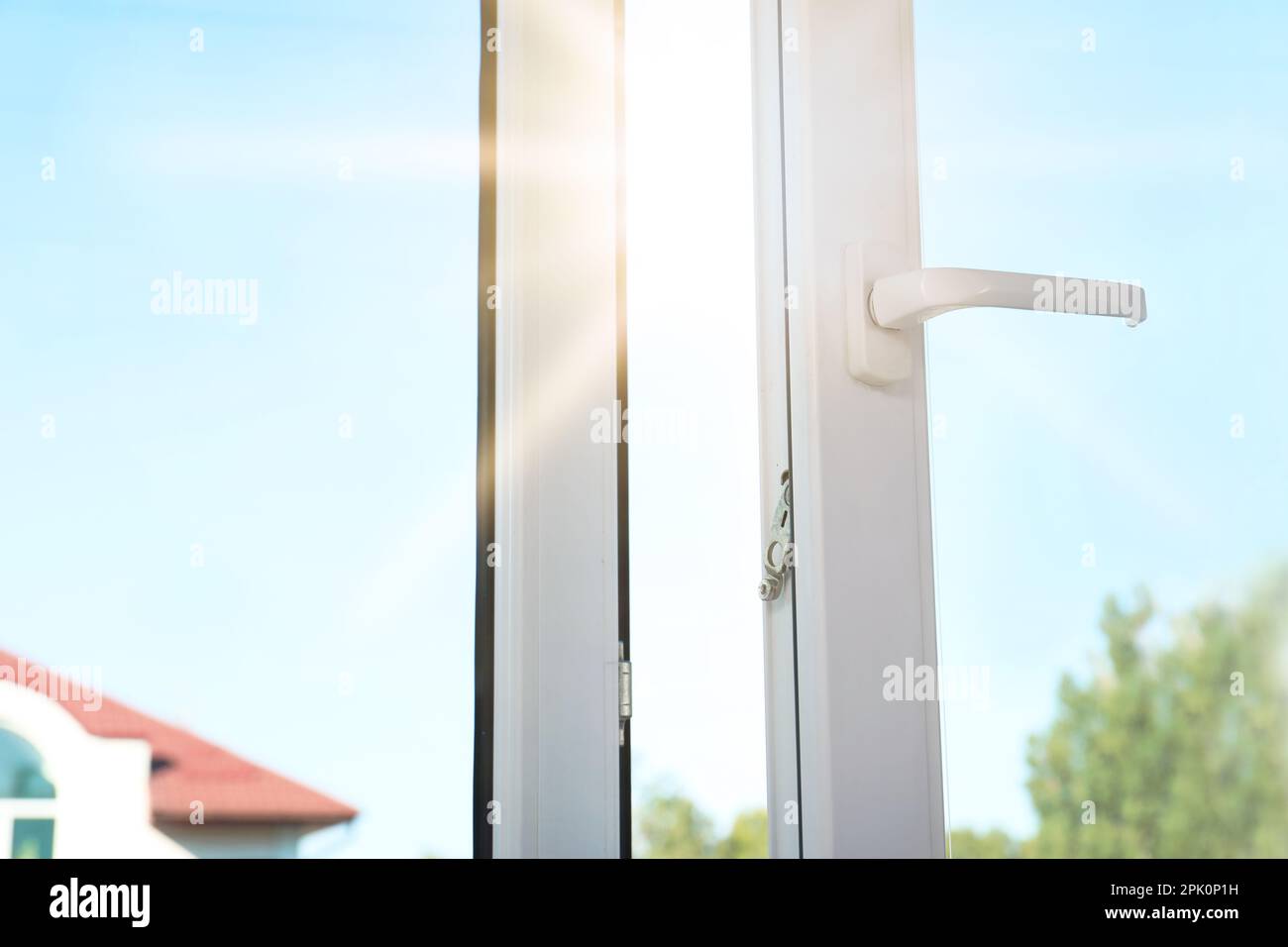 Bright sun shining through window. Good weather Stock Photo - Alamy