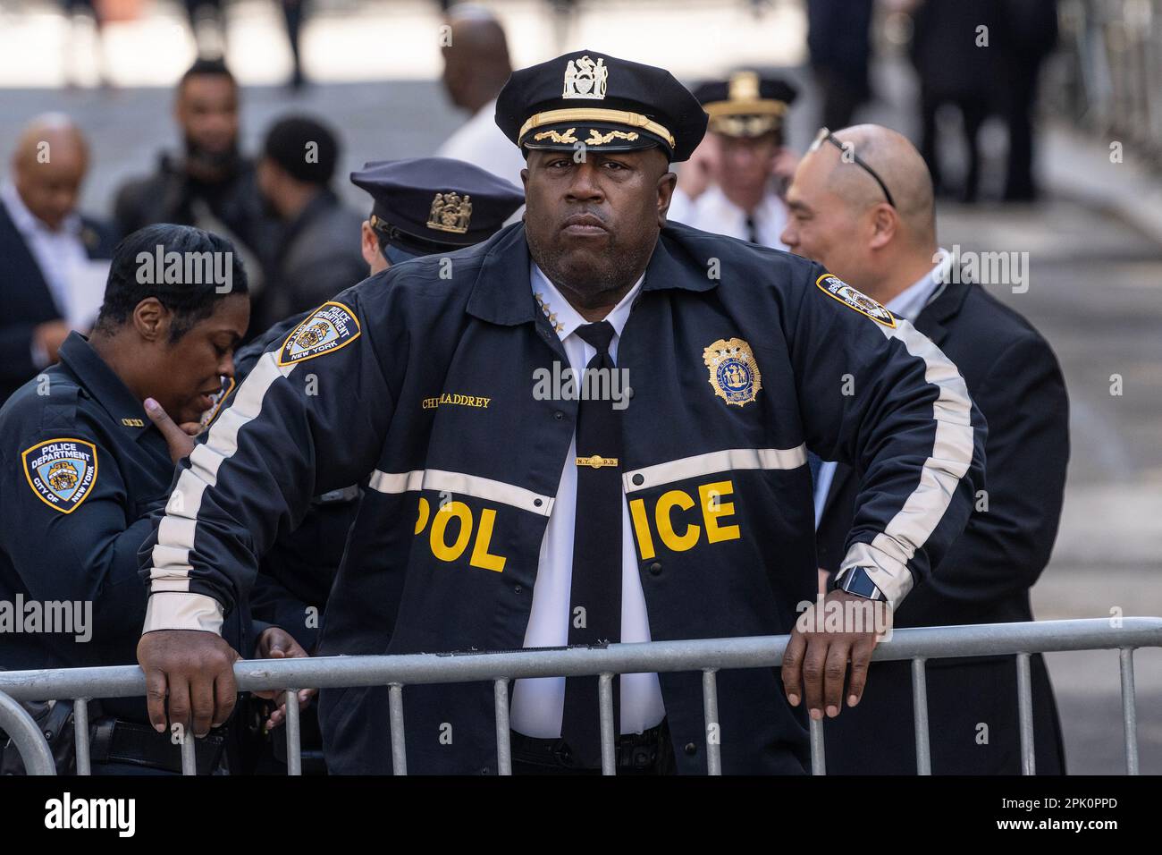 New York, USA. 04th Apr, 2023. NYPD Chief of Department Jeffrey Maddrey ...