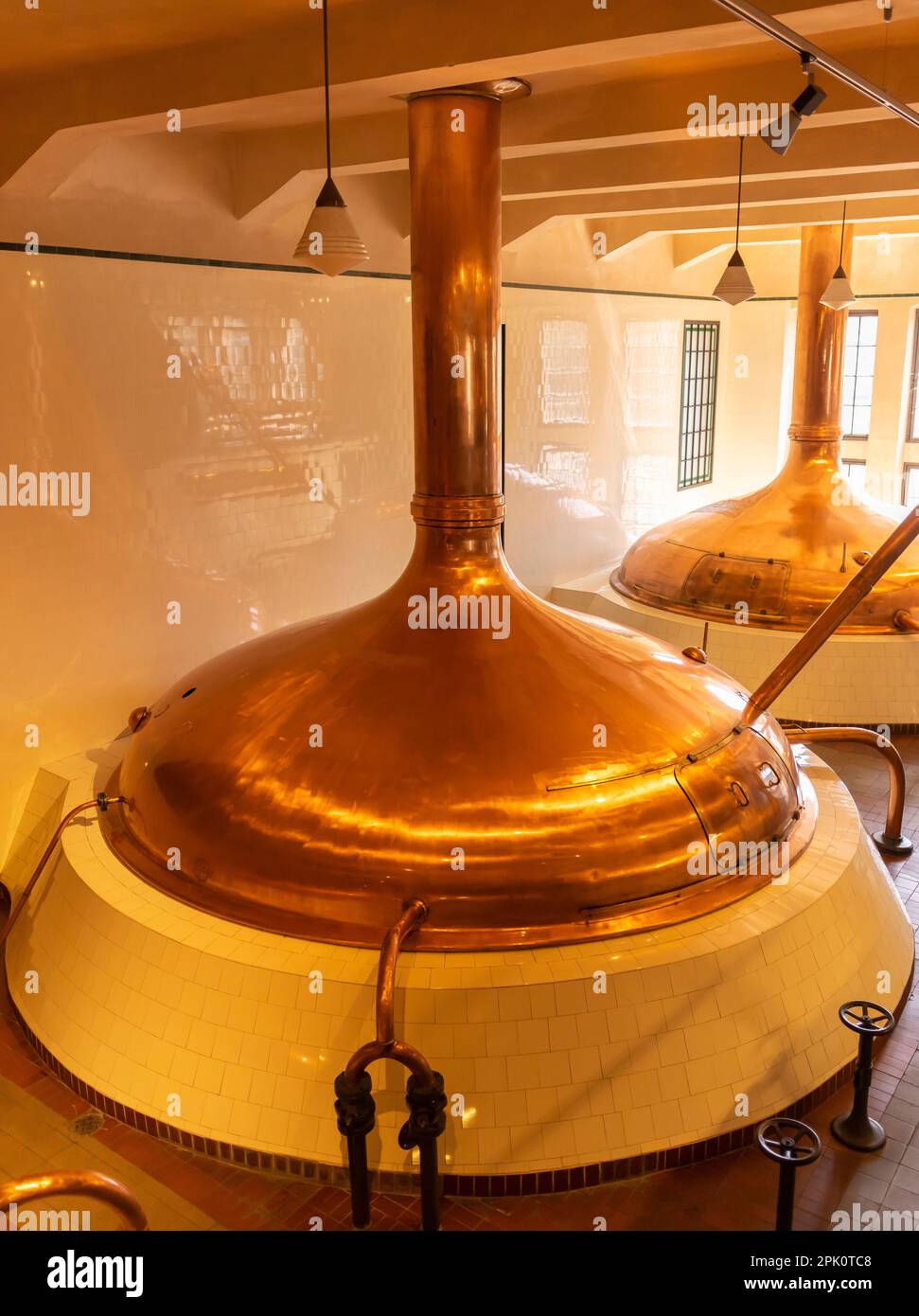 PILSEN, CZECH REPUBLIC, EUROPE - Pilsner Urquell Brewery. Tanks and ...