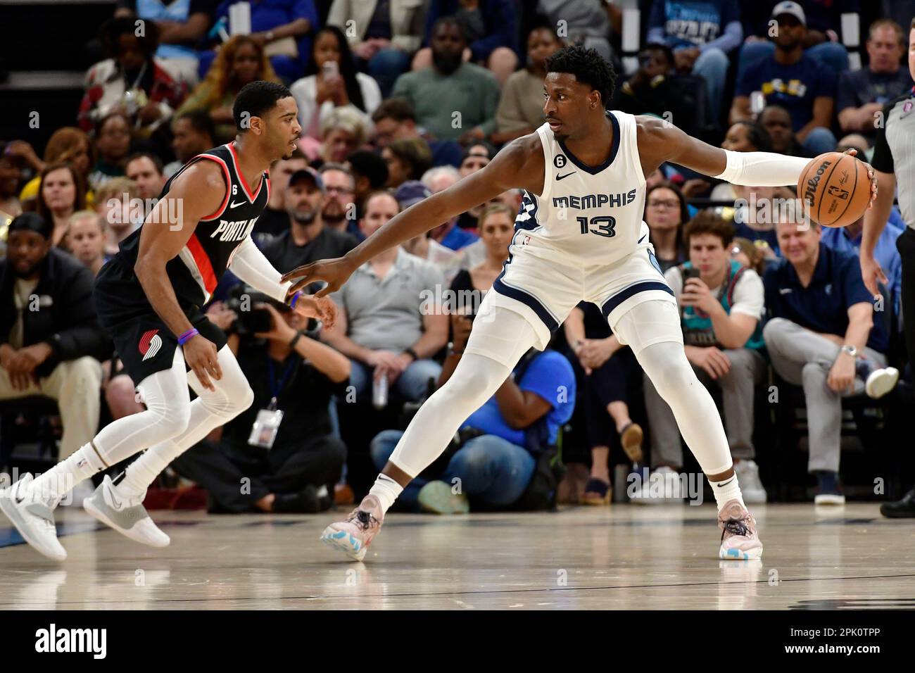 Memphis Grizzlies forward Jaren Jackson Jr. (13) handles the ball ...