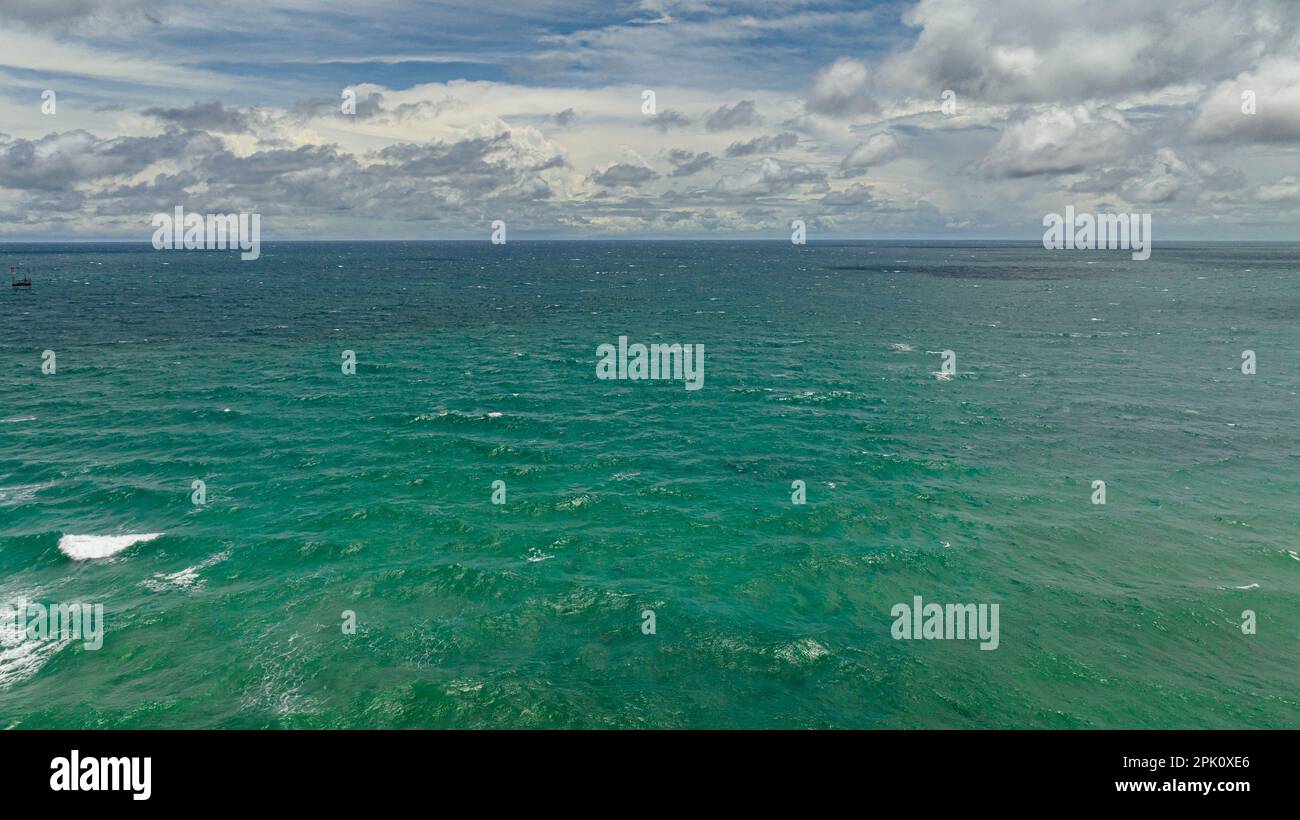Blue ocean with waves and blue skies with clouds. Seascape in the ...