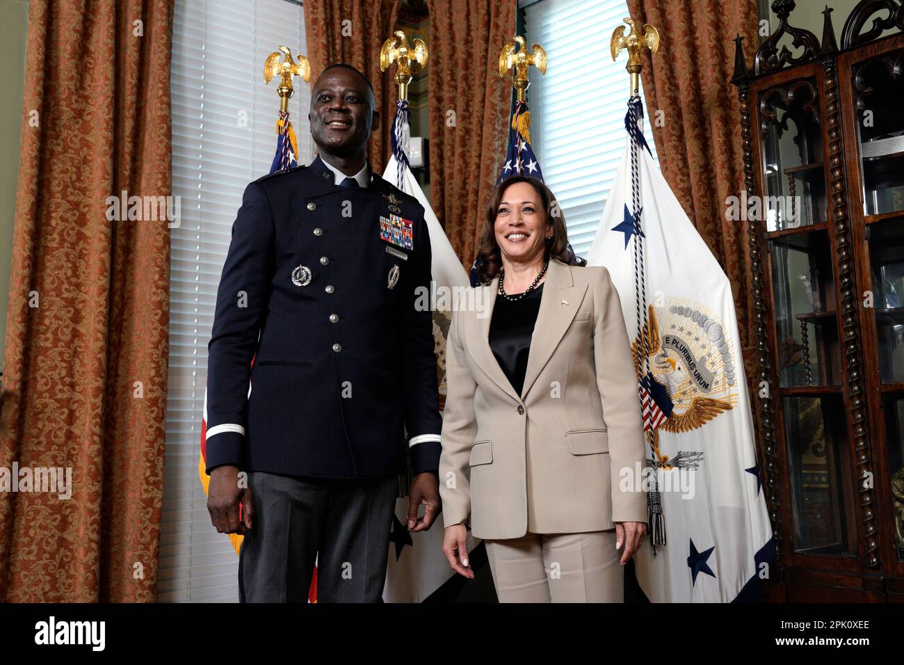 United States Vice President Kamala Harris presides over a promotion ...
