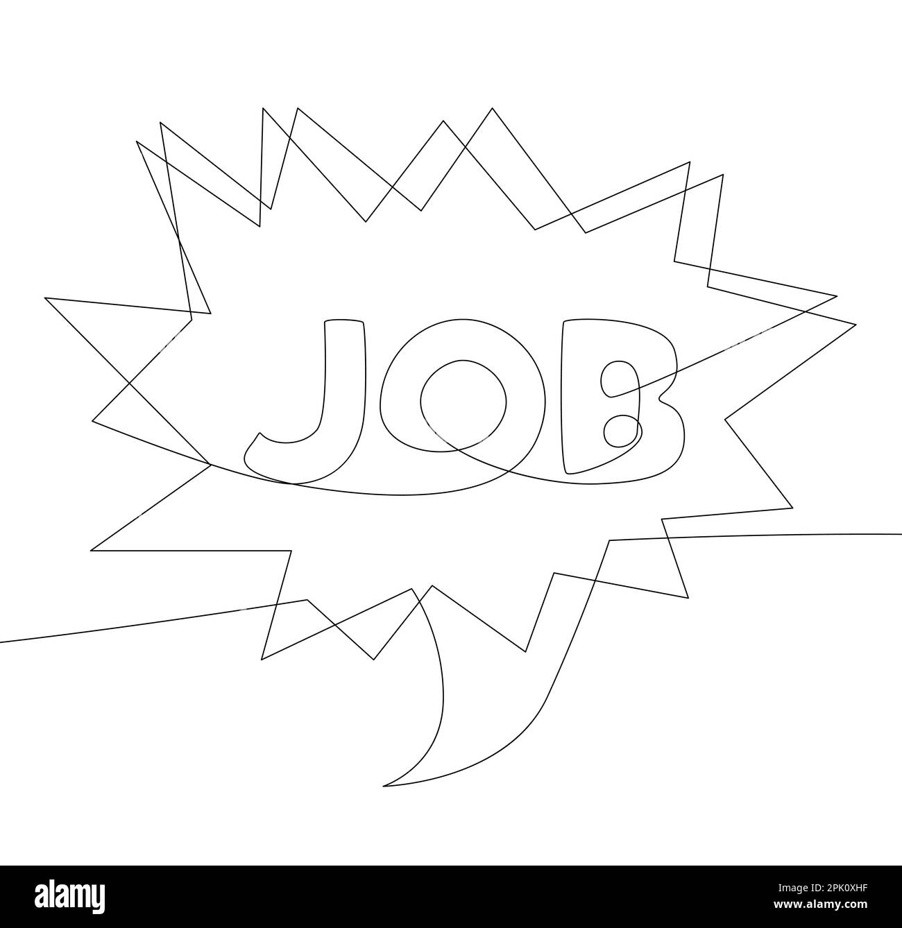 One Continuous Line Of Speech Bubble With Job Text Thin Line
