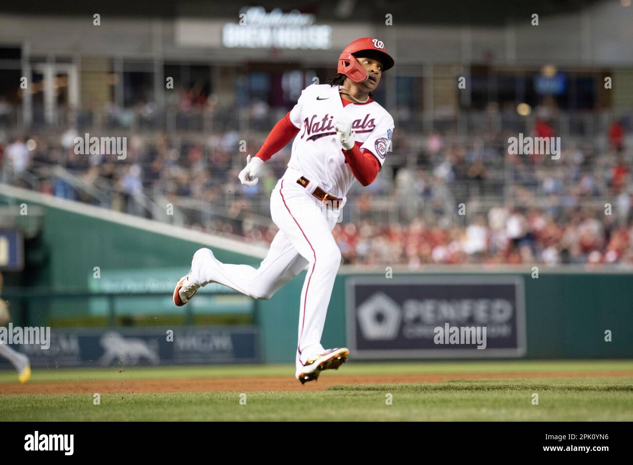 WASHINGTON, DC - APRIL 04: Washington Nationals shortstop CJ Abrams (5 ...