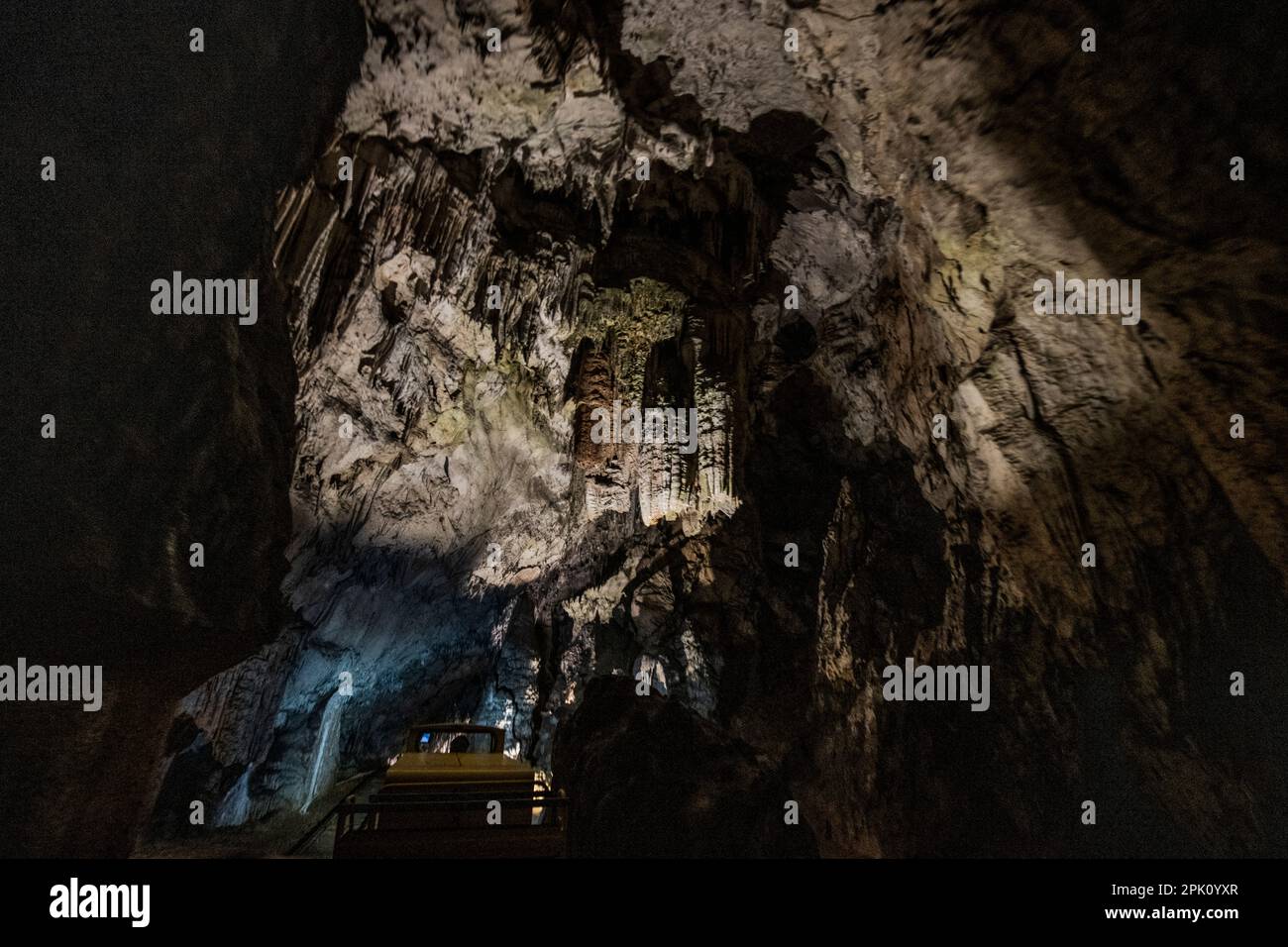 Postojna Cave (Postojnska Jama). Interior from the train ride. Slovenia ...