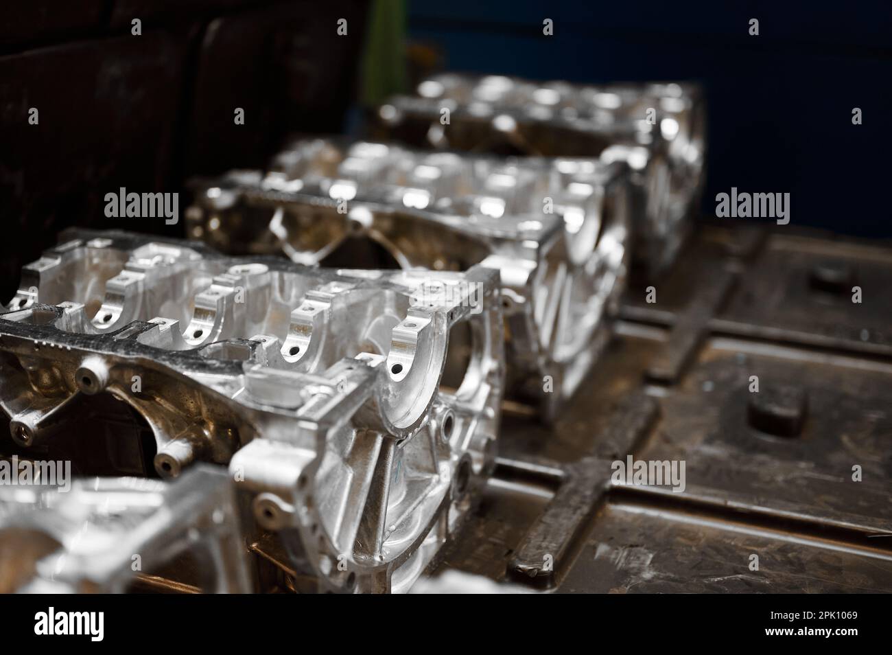 Automobile cylinder blocks cases ready for engine assembly Stock Photo ...