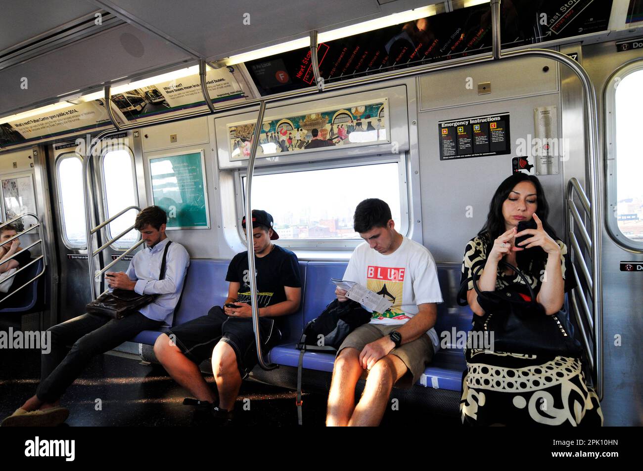 Sitting in the Subway in New York City, USA Stock Photo - Alamy