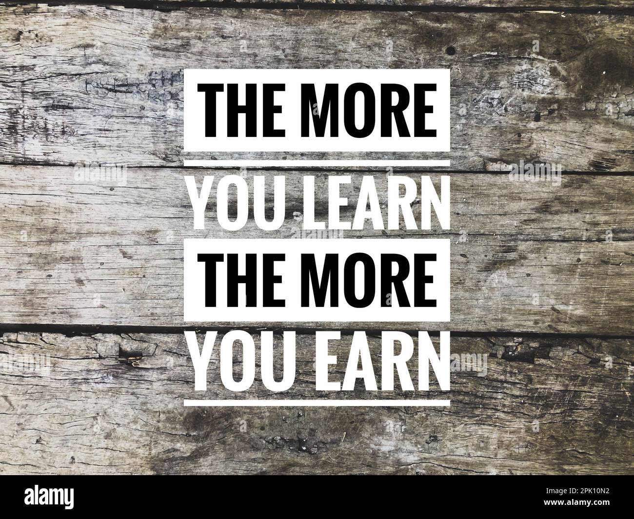 Motivational and inspirational quote with phrase THE MORE YOU LEARN THE ...
