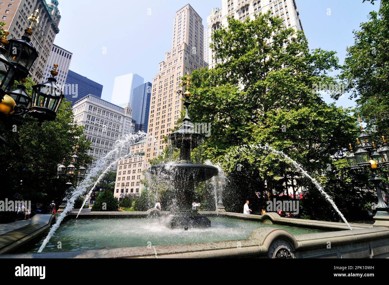 The Croton Water Fountain at City Hall park in Manhattan, New York City ...