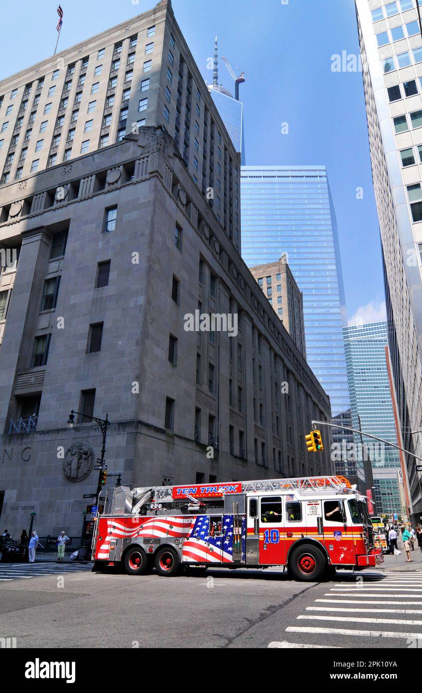 Church Street and Trinity Place intersection in Lower Manhattan, New ...