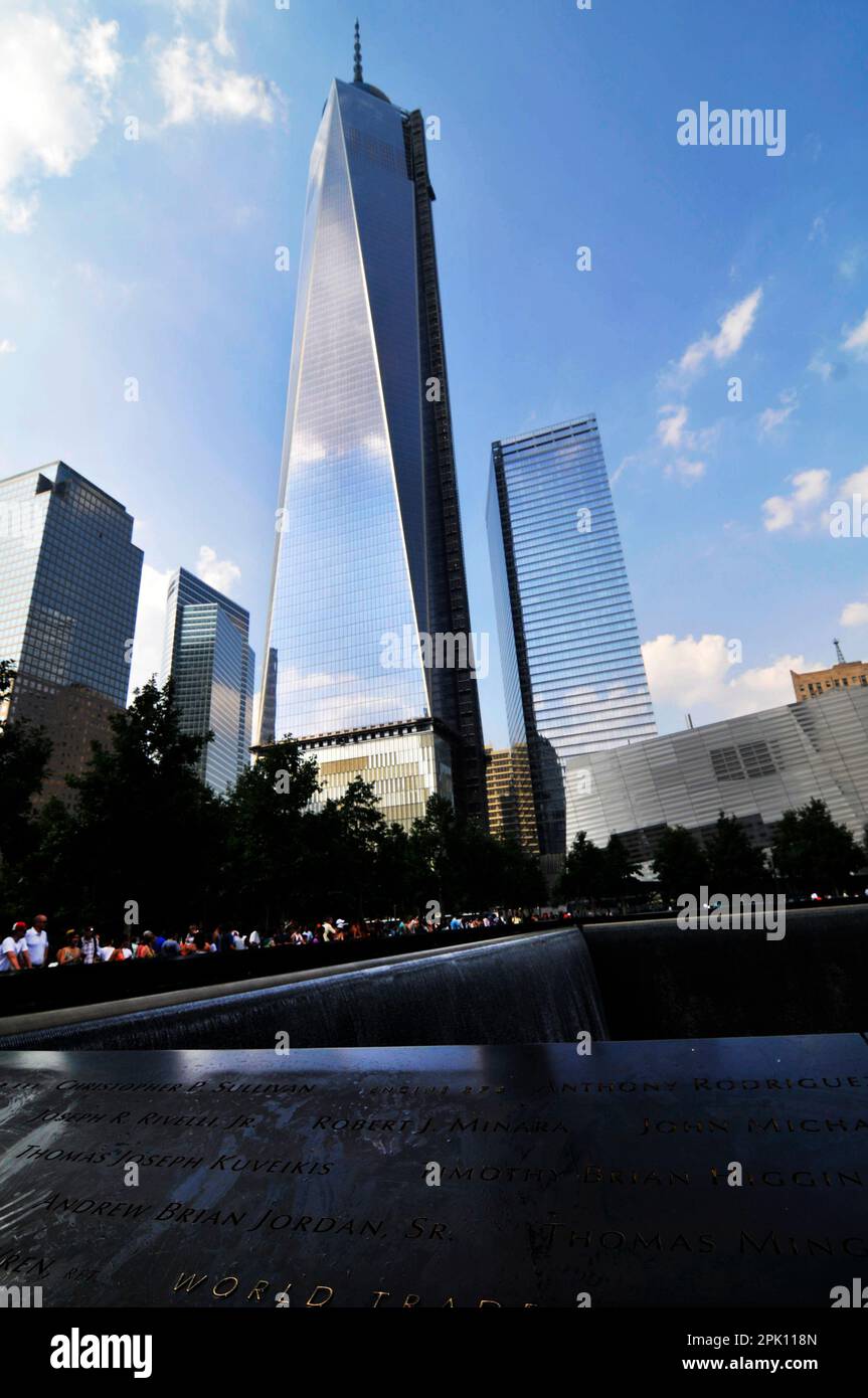 9/11 World Trade Centre Memorial fountains in Lower Manhattan, New York City, USA Stock Photo ...