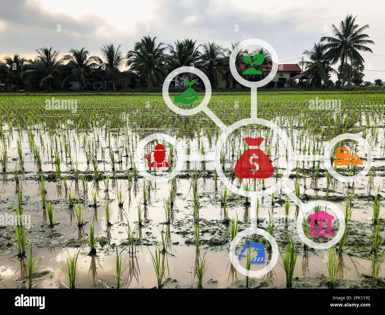 Agriculture field with high technologies and innovations in agro ...