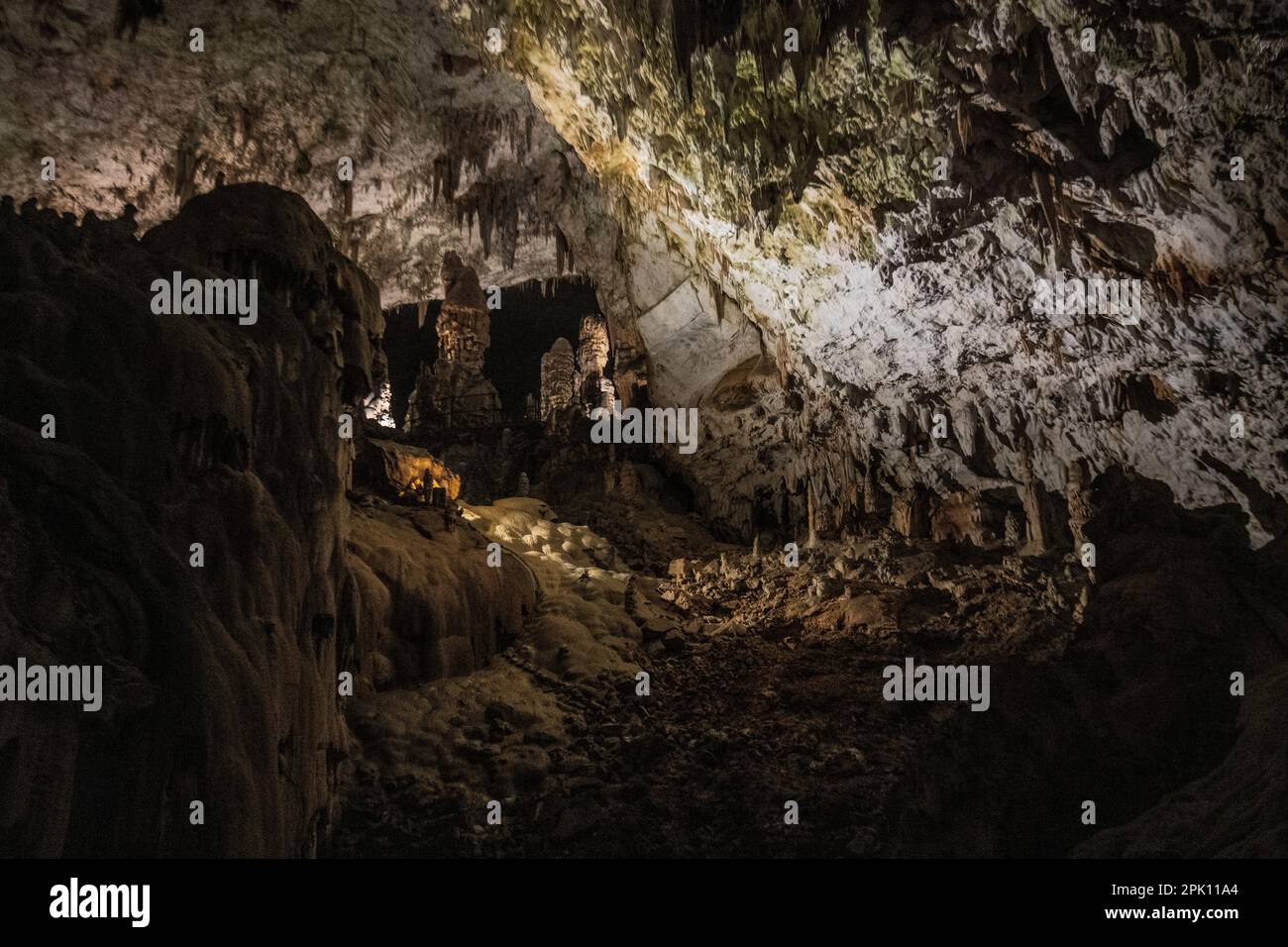 Postojna Cave (Postojnska Jama). Interior from the train ride. Slovenia ...