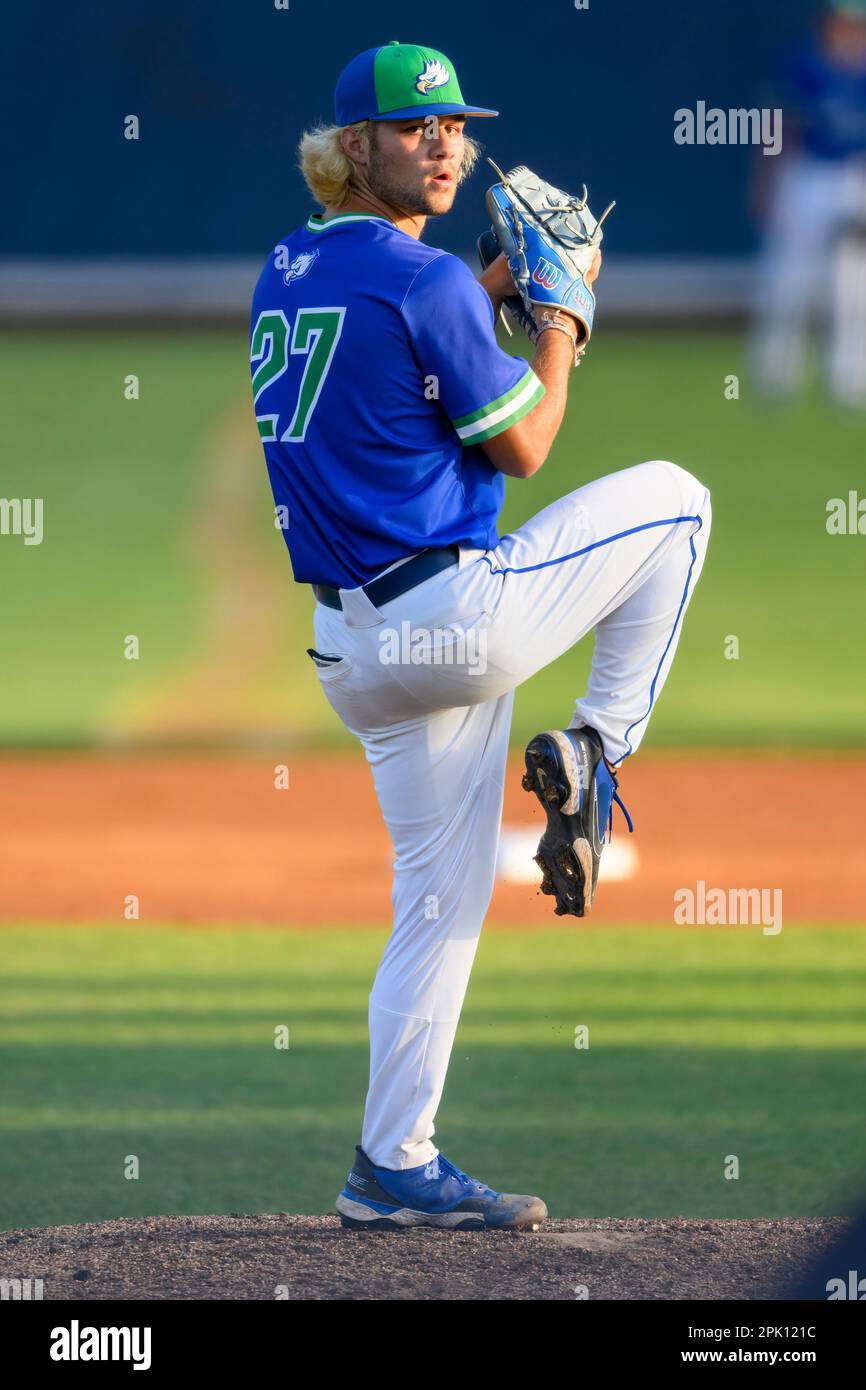 Florida Gulf Coast pitcher Chase Kriebel throws the ball from the mound ...