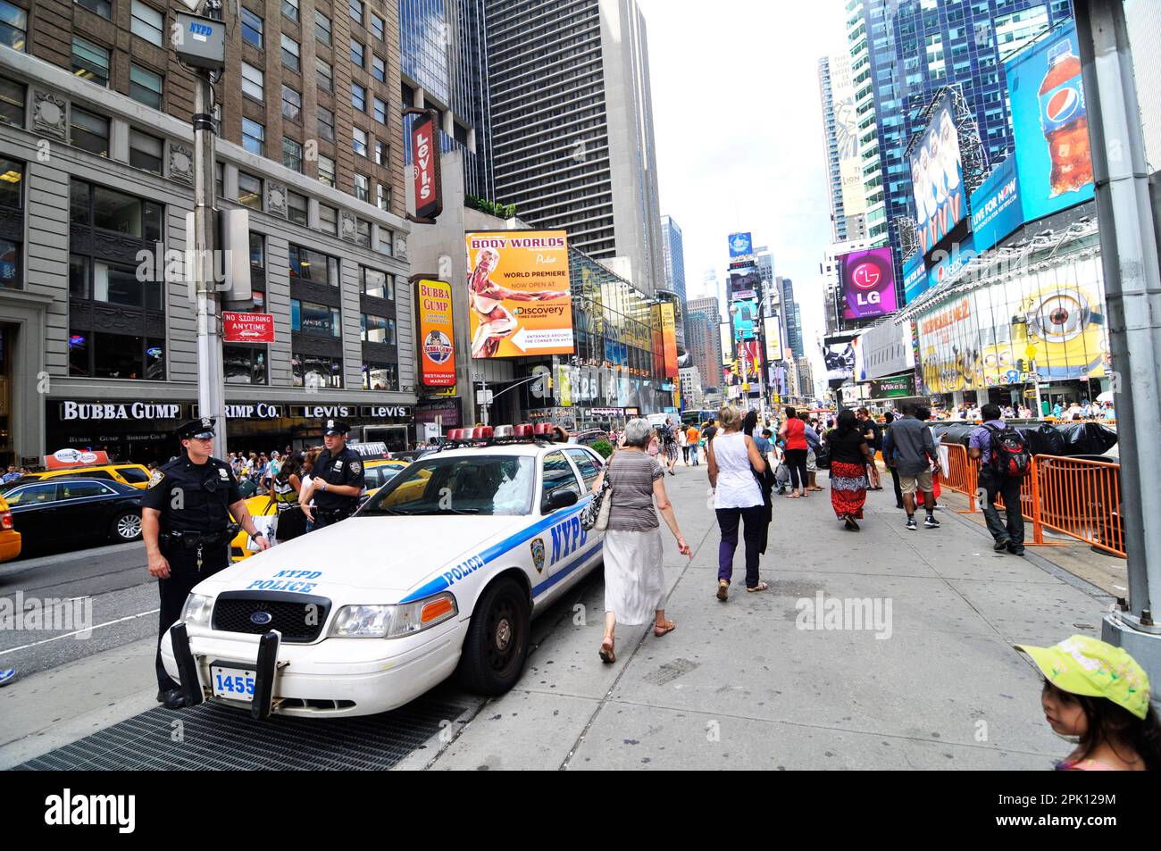 NYPD policemen on Broadway Ave. near Times square in Manhattan, New ...