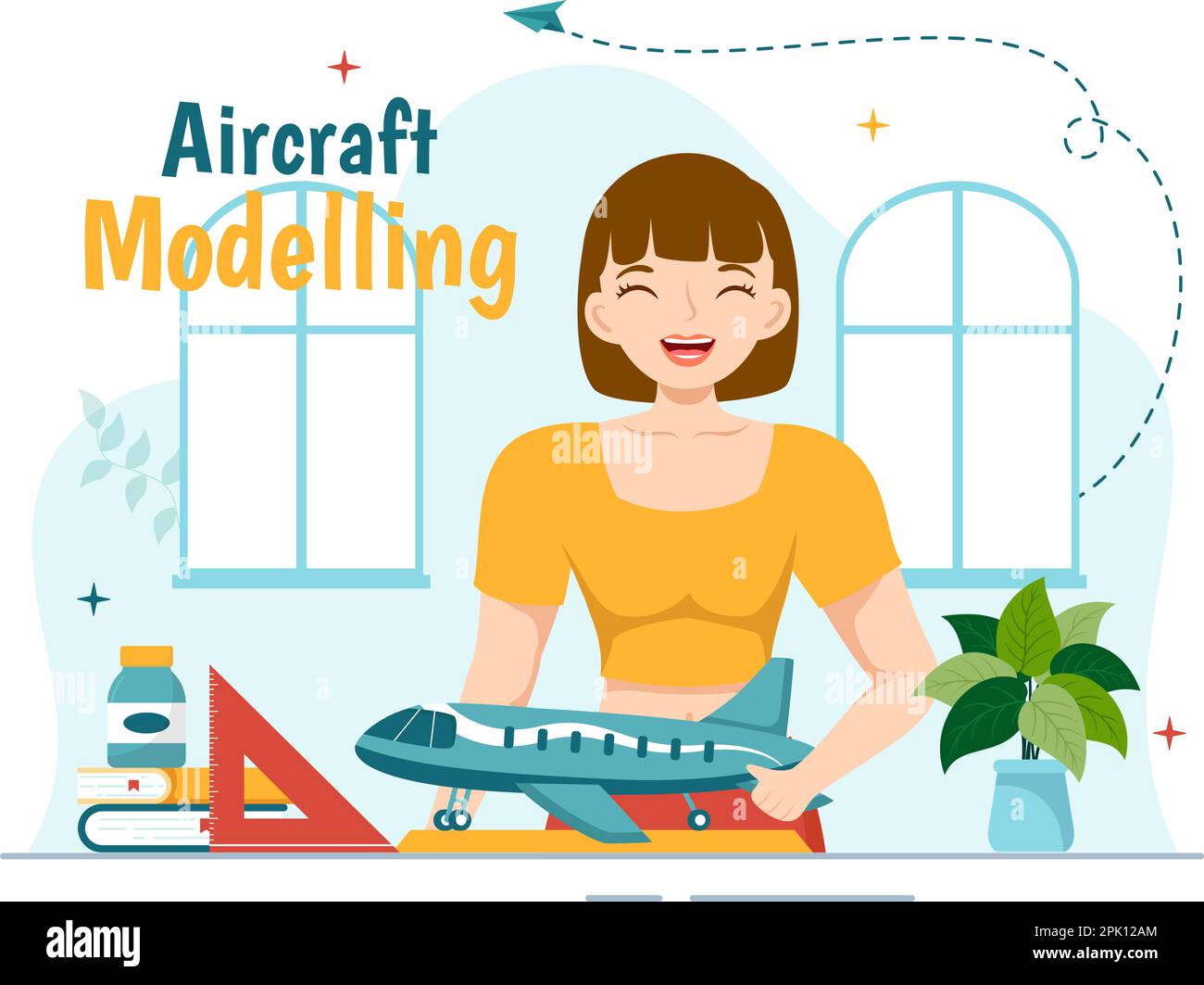 Aircraft Modelling and Crafting Illustration with Assembling or Painting Huge Airplane Model in ...