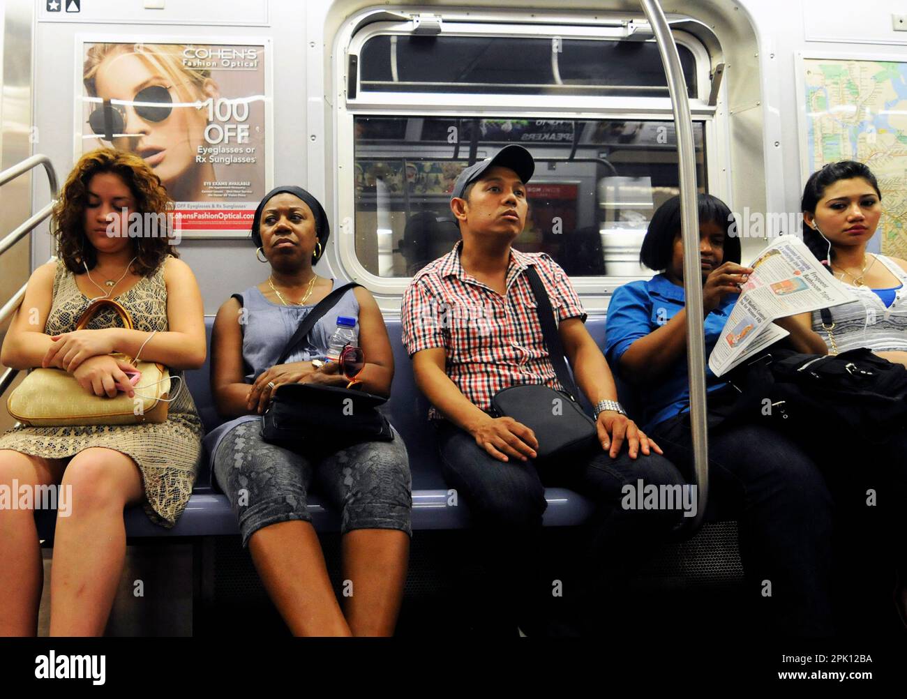 Sitting in the Subway in New York City, USA Stock Photo - Alamy