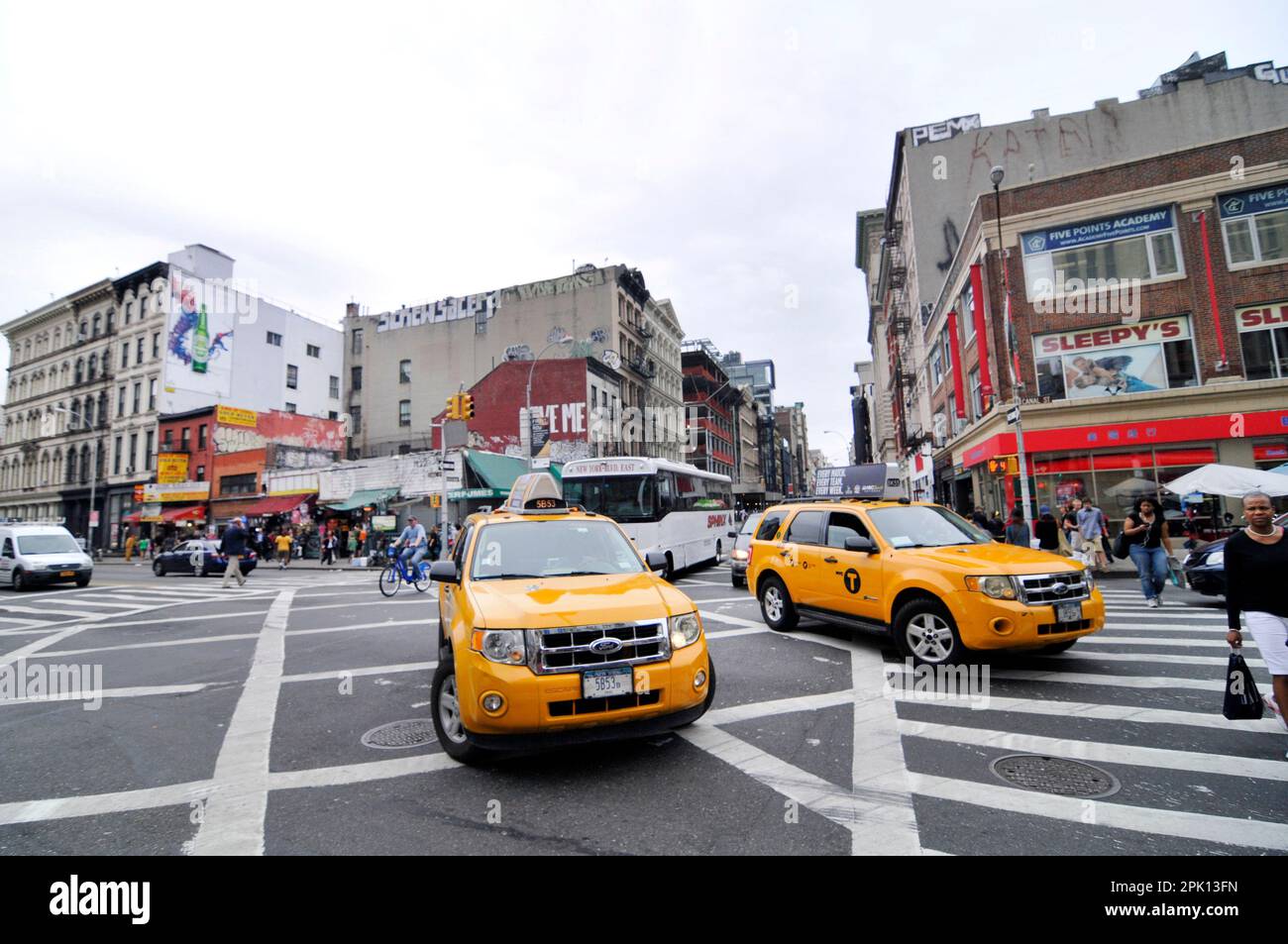 Corner of Broadway Avenue and Canal street in Manhattan, New York City ...