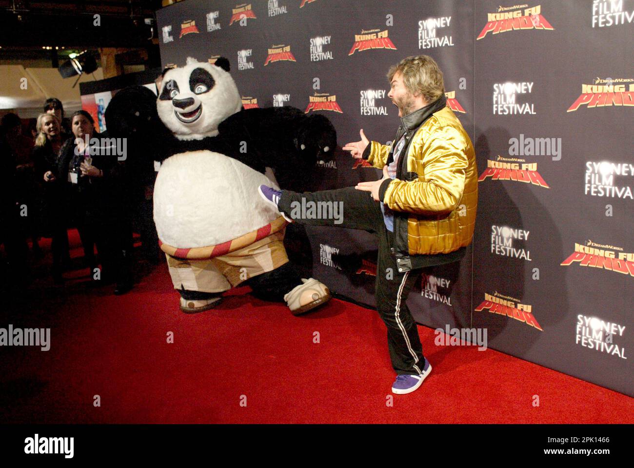 Jack Black and Po the Panda The premiere of Kung Fu Panda at the State ...
