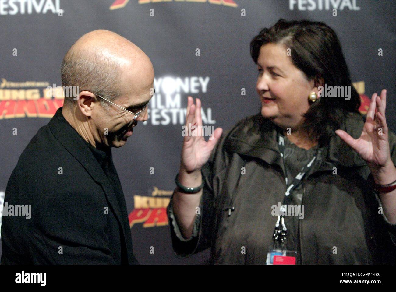 Jeffrey Katzenberg and Clare Stewart The premiere of Kung Fu Panda at ...