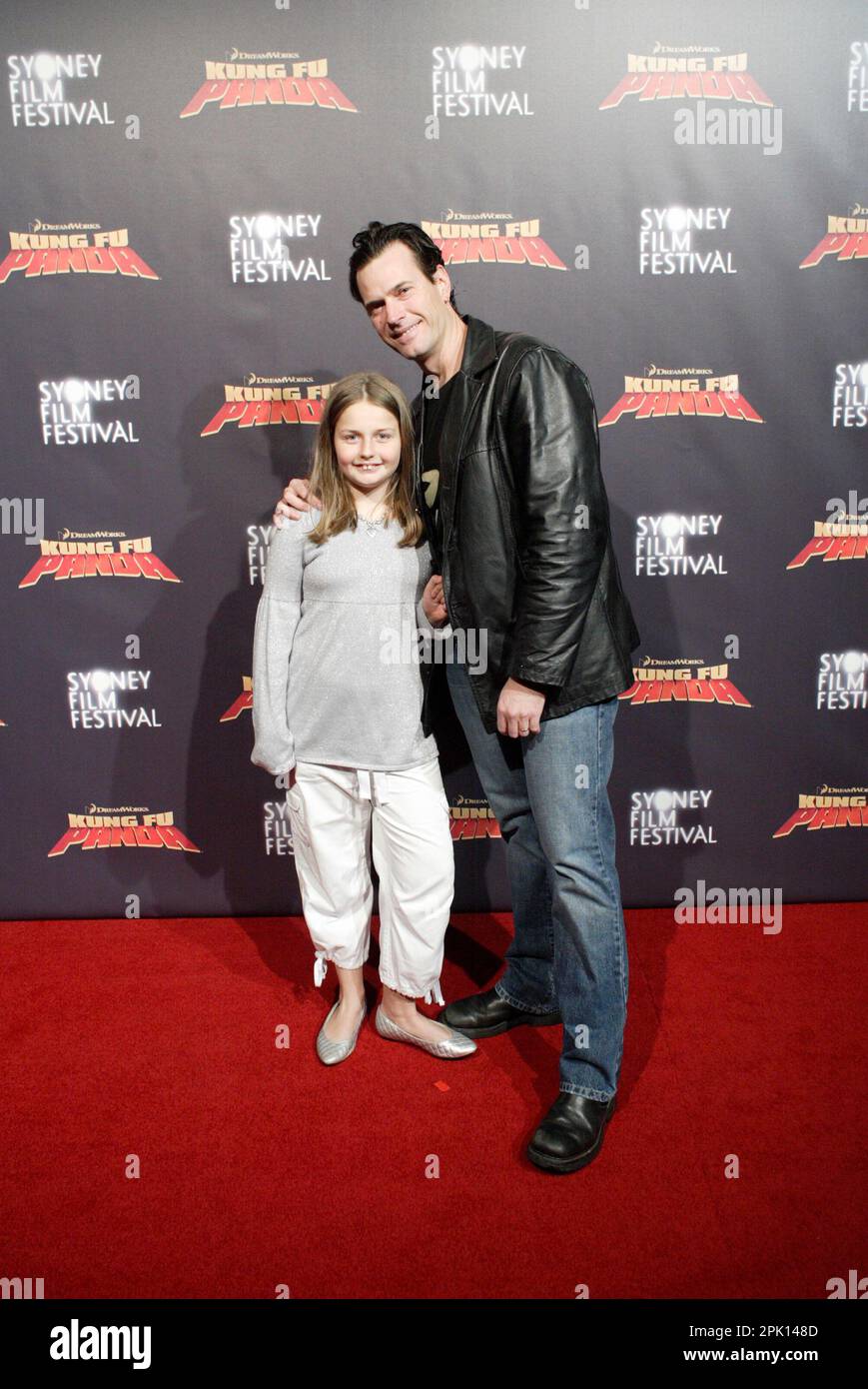 Brendan 'Jonesy' Jones and guest The premiere of Kung Fu Panda at the ...