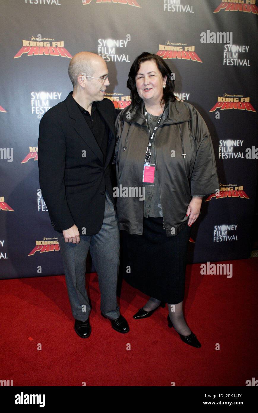 Jeffrey Katzenberg and Clare Stewart The premiere of Kung Fu Panda at ...