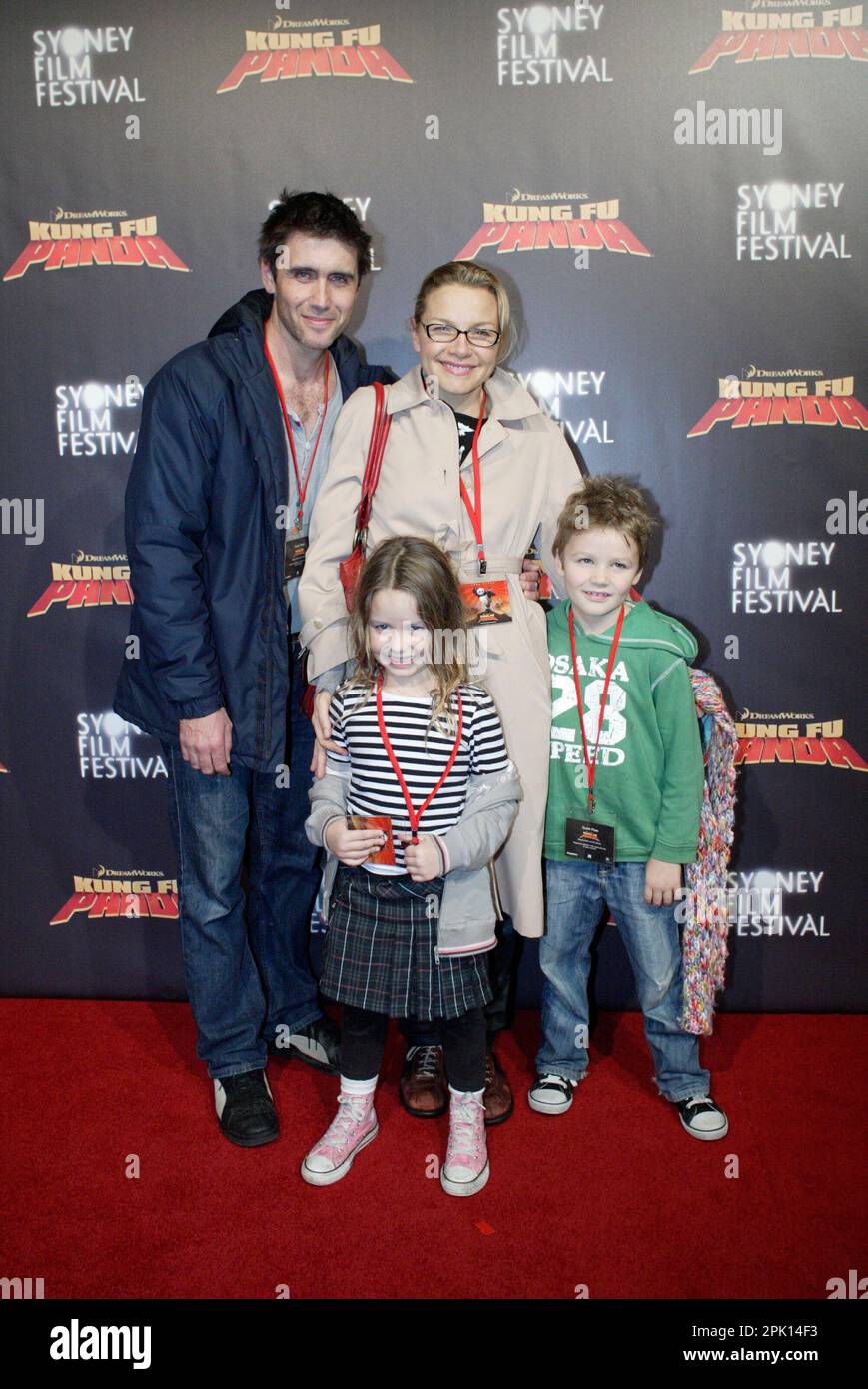 Justine Clarke and family The premiere of Kung Fu Panda at the State ...