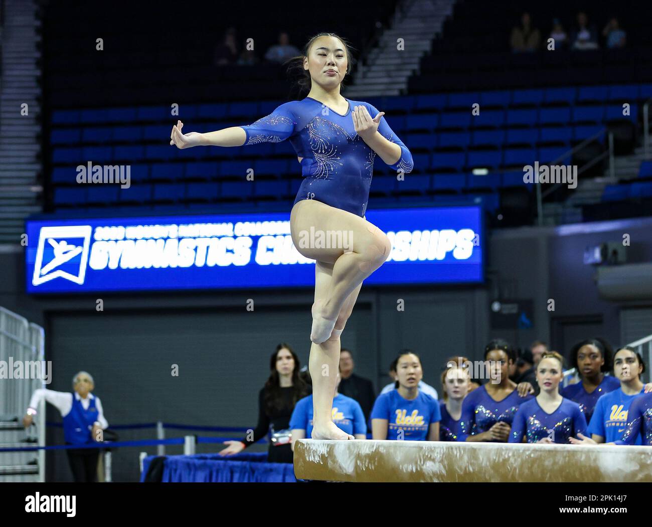 April 1, 2023: UCLA's Emily Lee competes on the balance beam during the ...