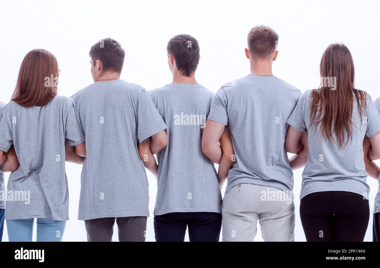 rear view. a group of purposeful young people looking forward Stock ...